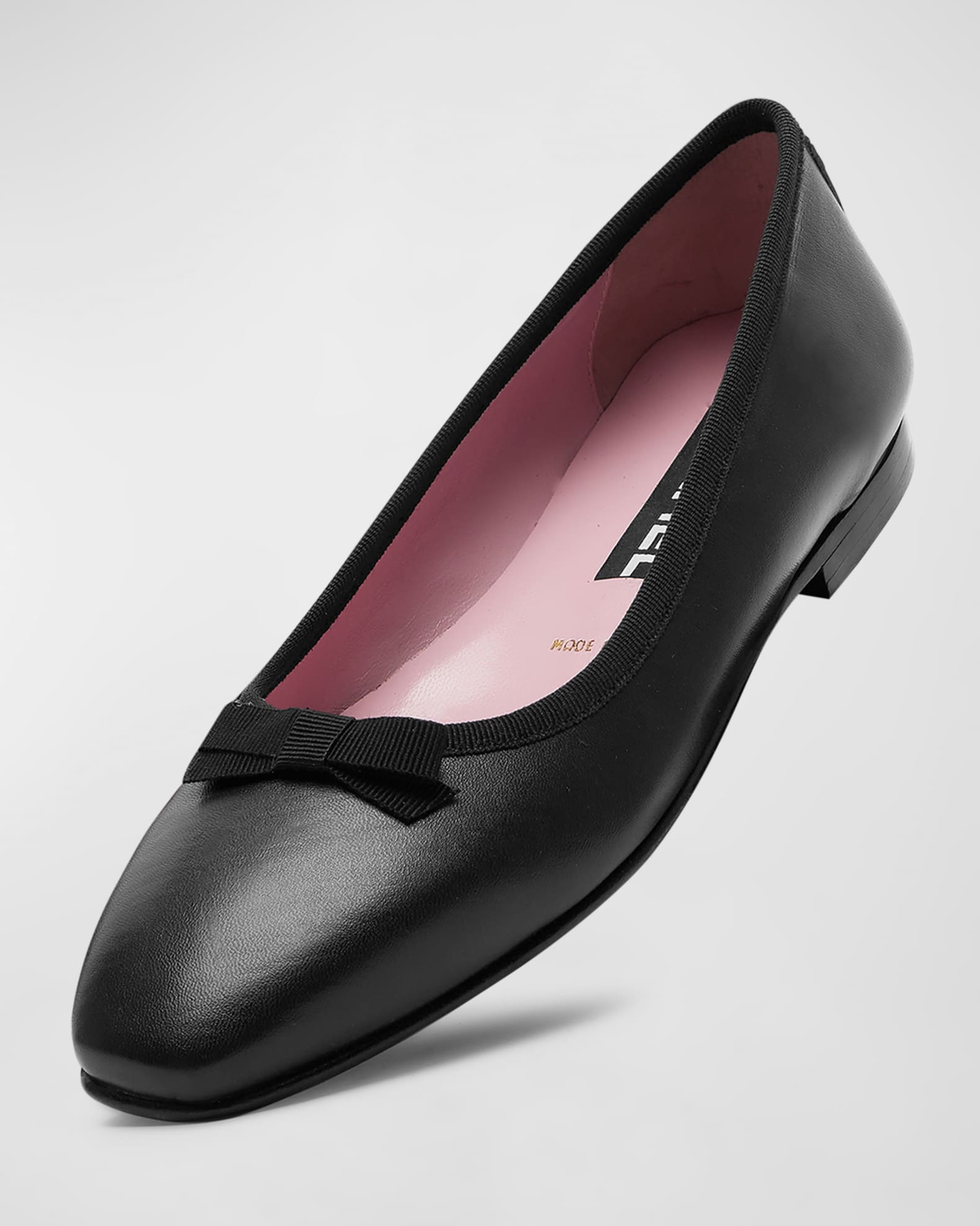 CAREL Metallic Bow Square-Toe Ballerina Flats | Neiman Marcus