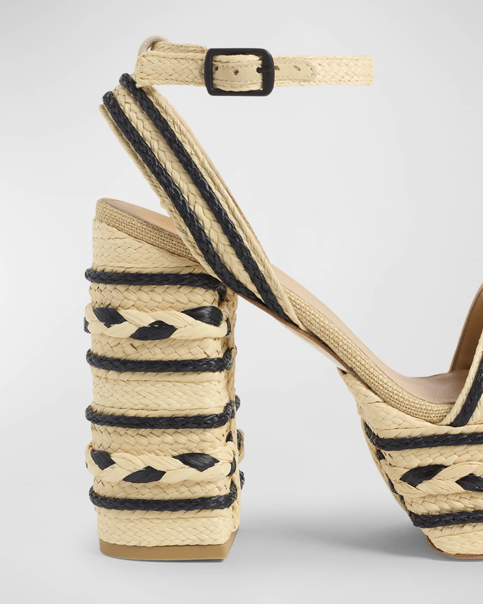 Castaner Flas Bicolor Raffia Platform Sandals | Neiman Marcus