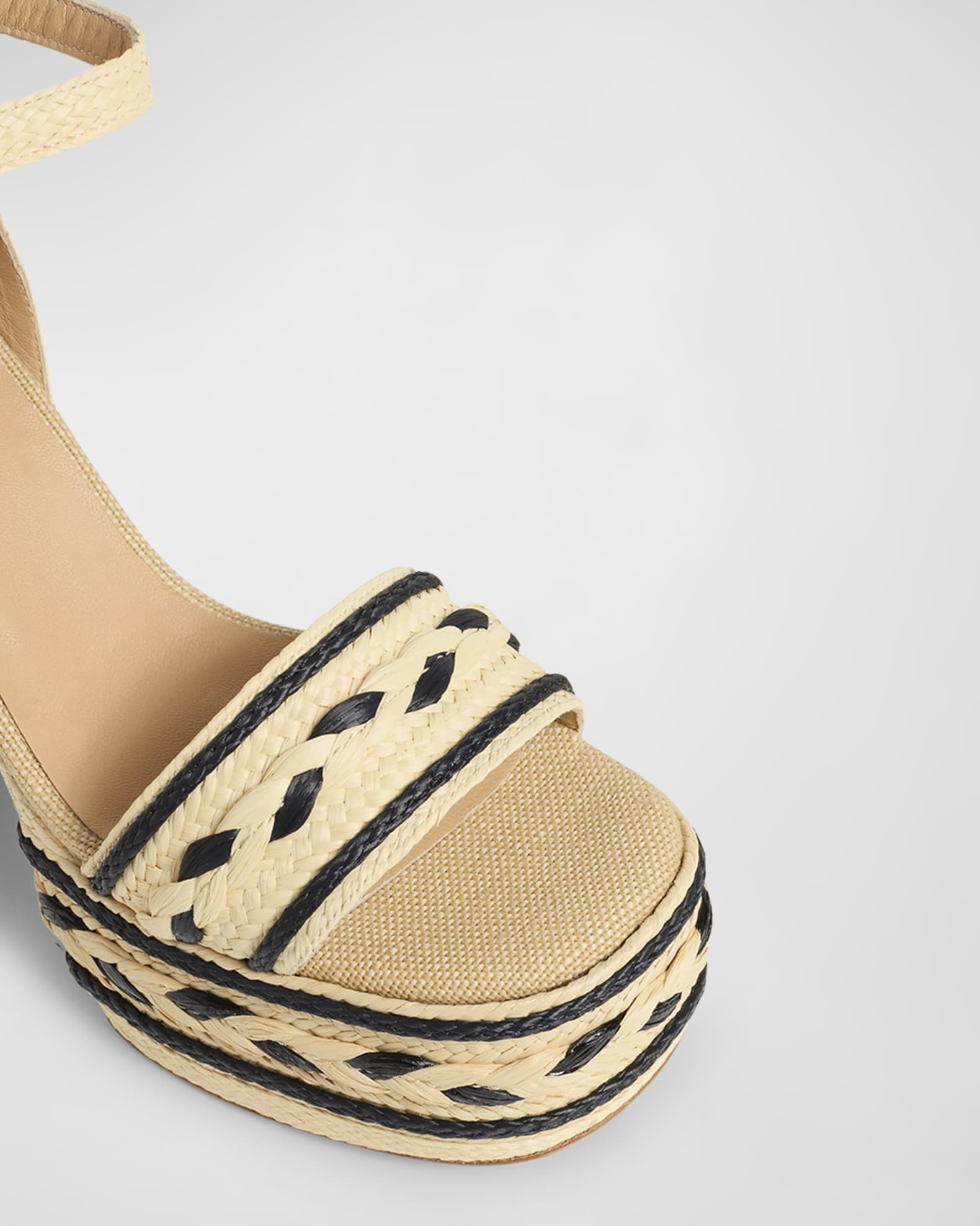 Castaner Flas Bicolor Raffia Platform Sandals | Neiman Marcus