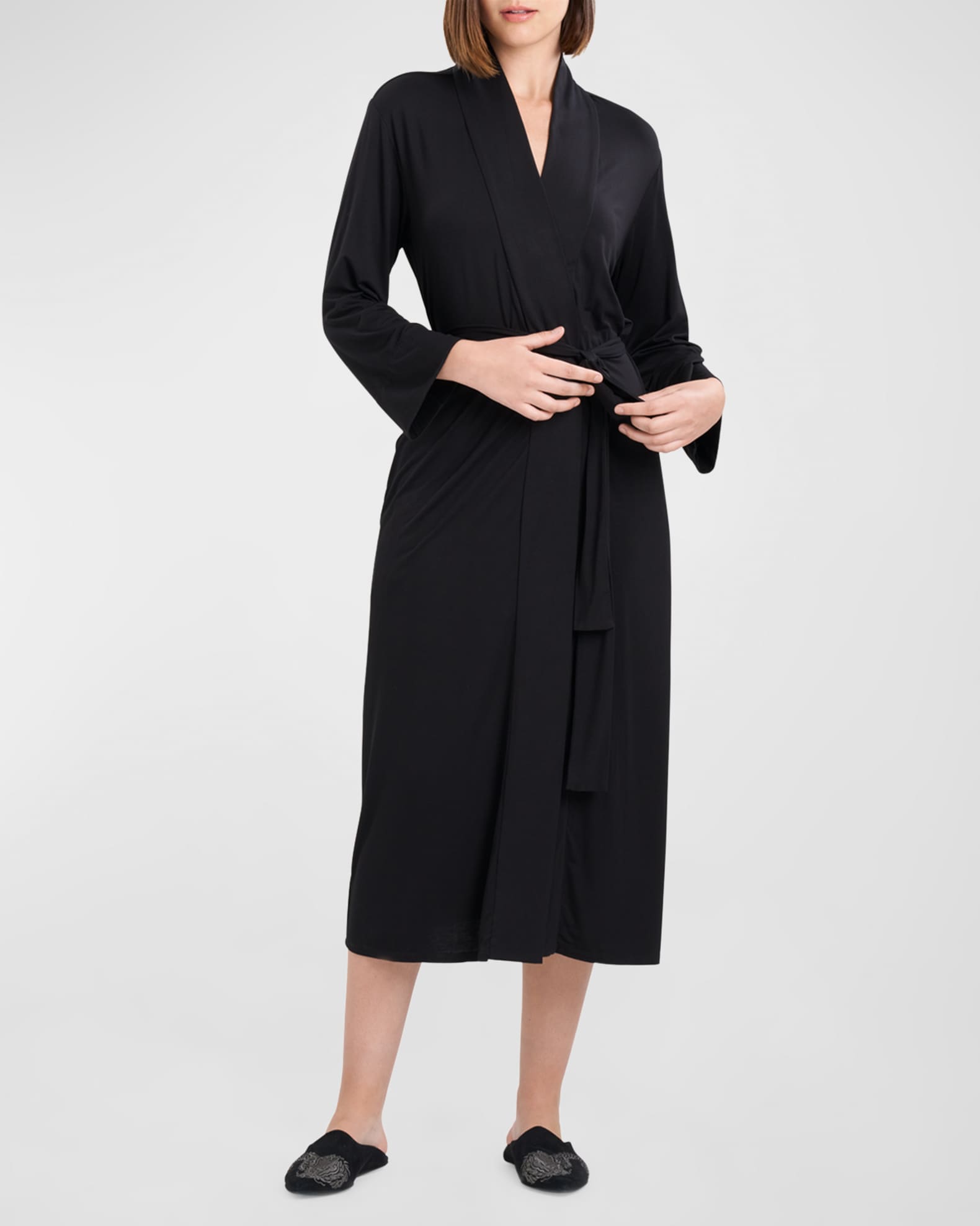 Natori Feathers Elements Long Jersey Robe | Neiman Marcus