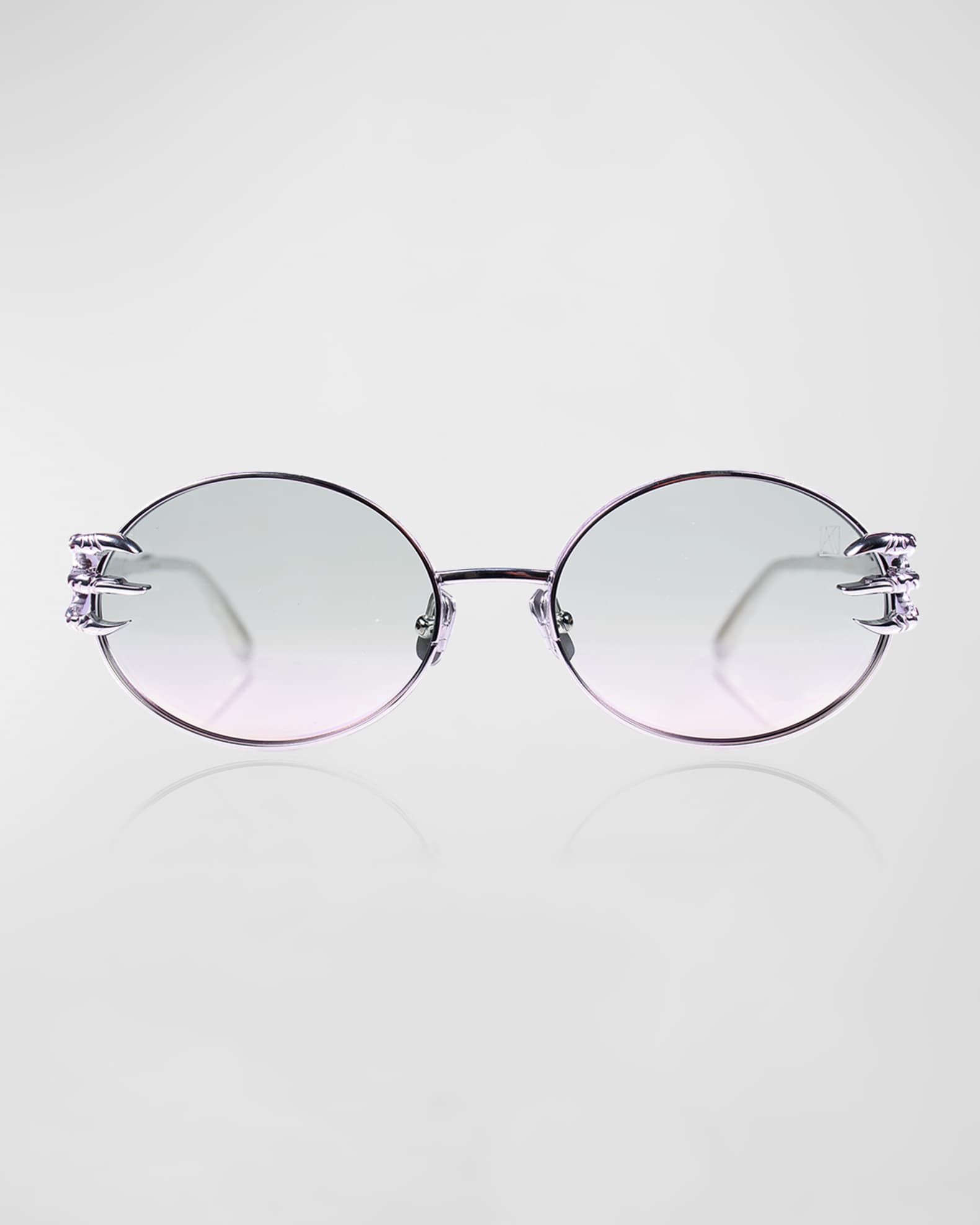 Anna-Karin Karlsson Claw Aventure Silver Titanium Oval Sunglasses ...