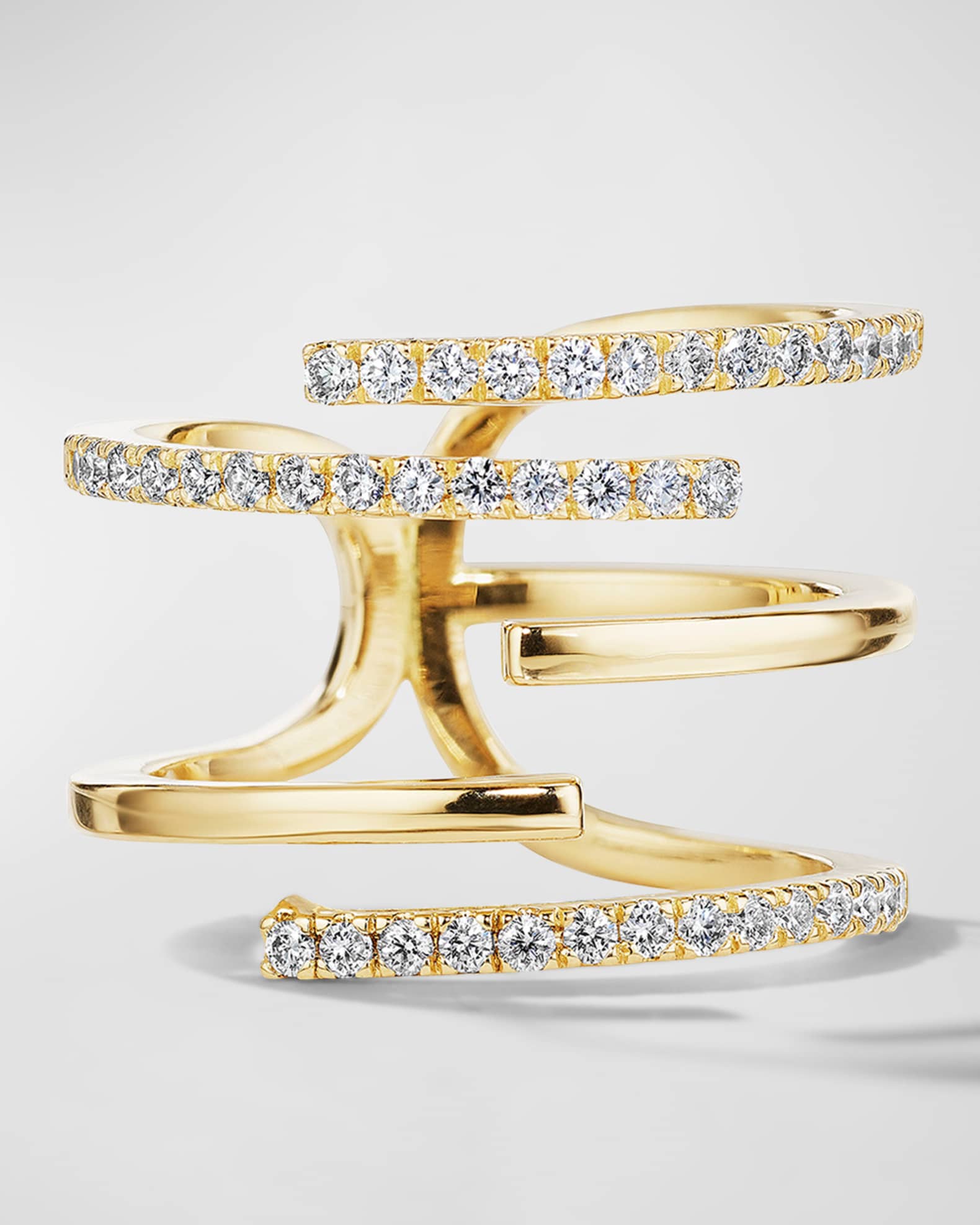 Mimi So 18K Yellow Gold 5 Row Ring with Diamonds | Neiman Marcus