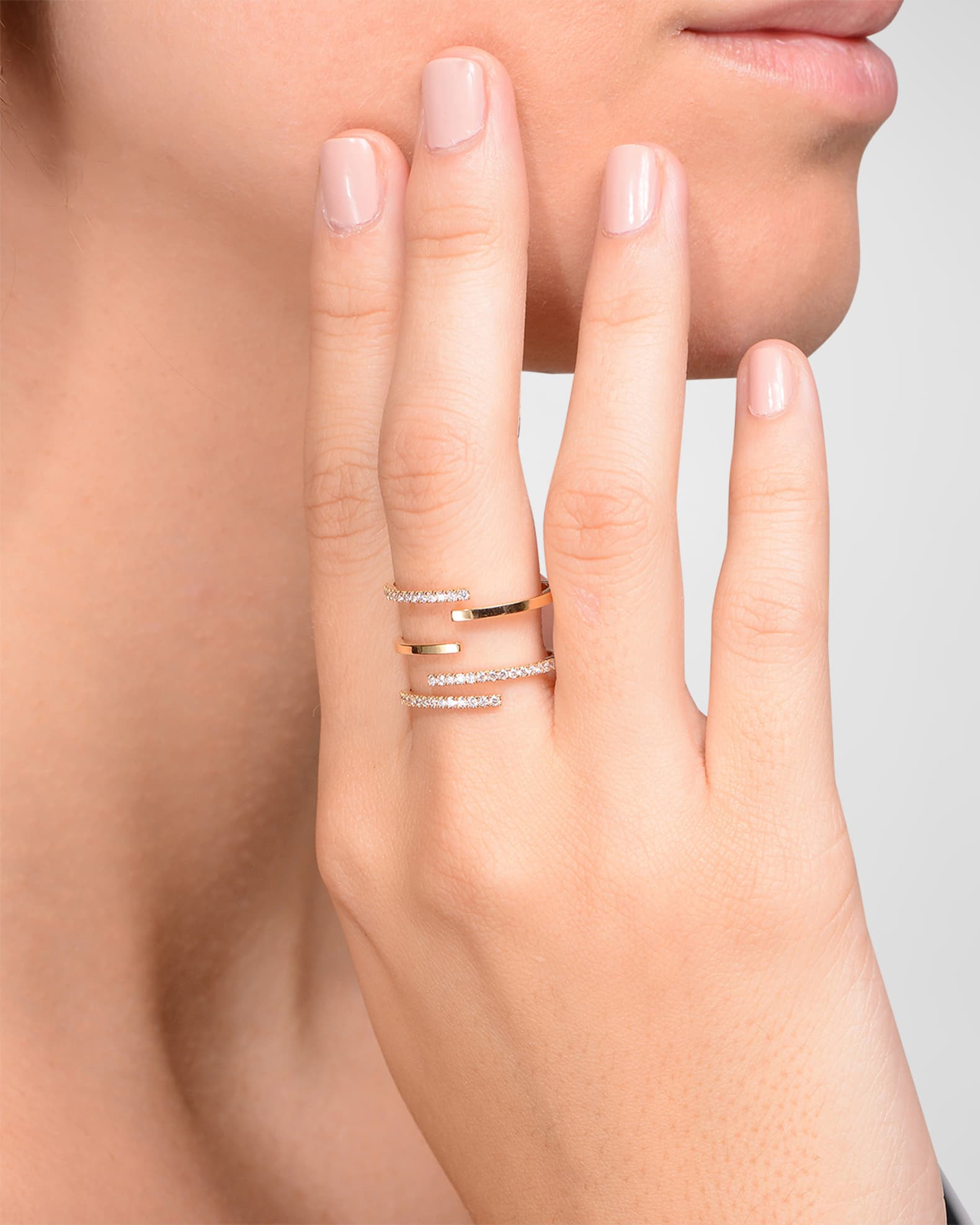 Mimi So 18K Yellow Gold 5 Row Ring with Diamonds | Neiman Marcus