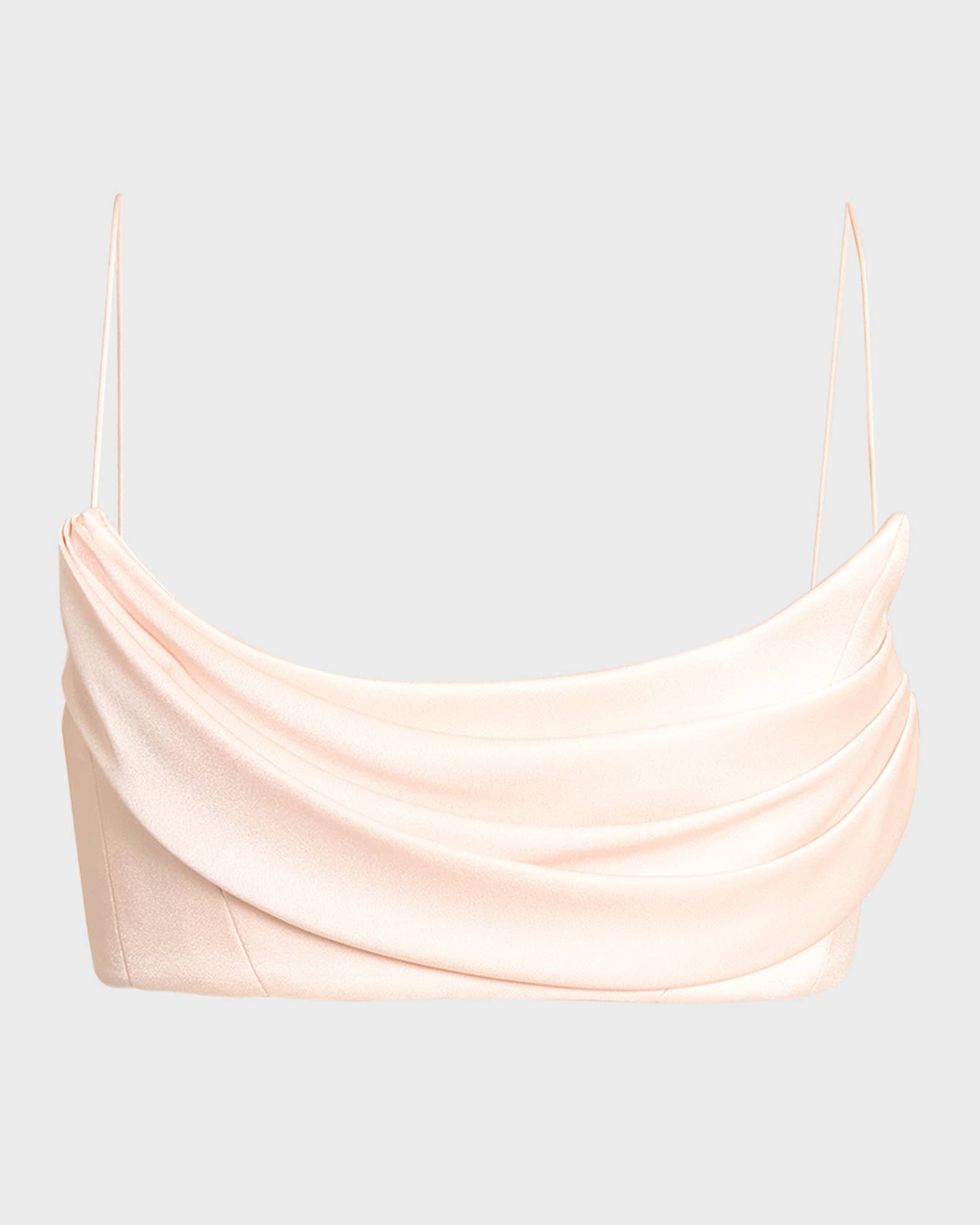 Alex Perry Satin Crepe Draped Crop Tank Top | Neiman Marcus