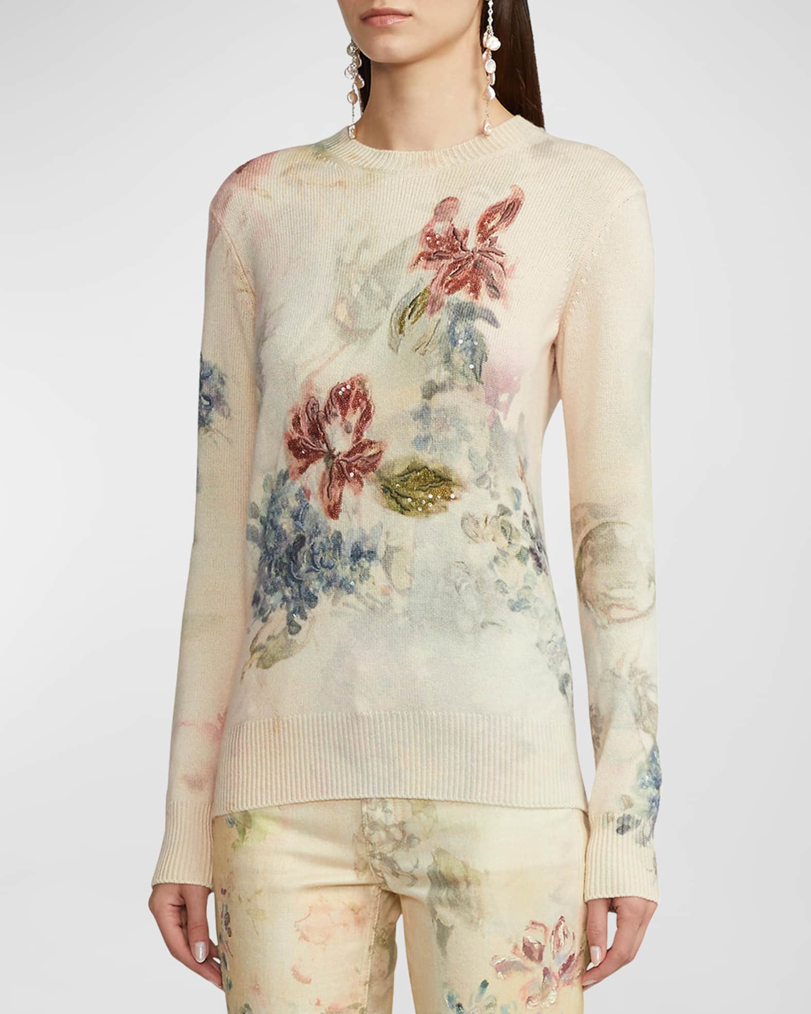 Ralph Lauren Collection Artisanal Cashmere Sweater with Sequin Detail ...