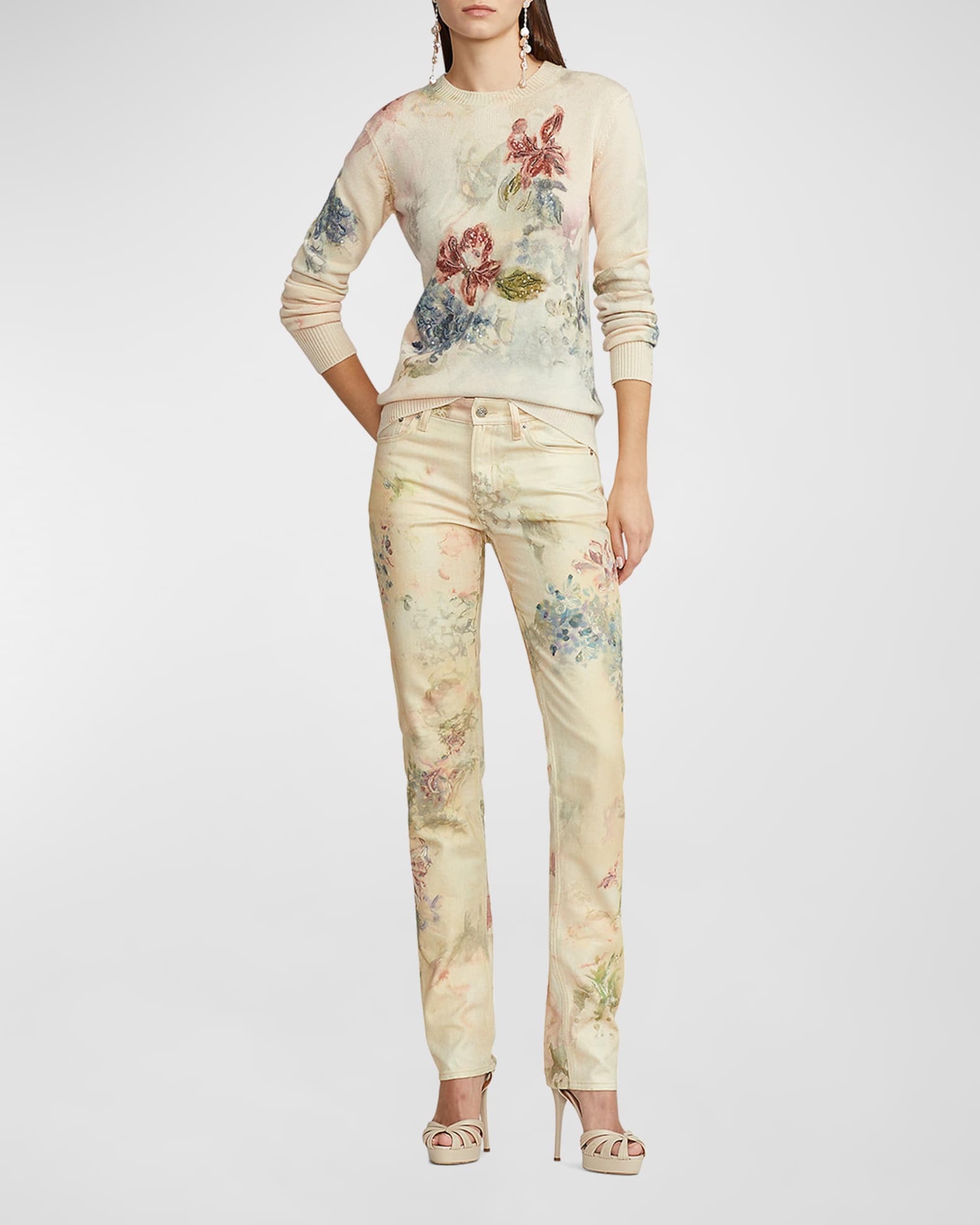 Ralph Lauren Collection Artisanal Cashmere Sweater with Sequin Detail ...