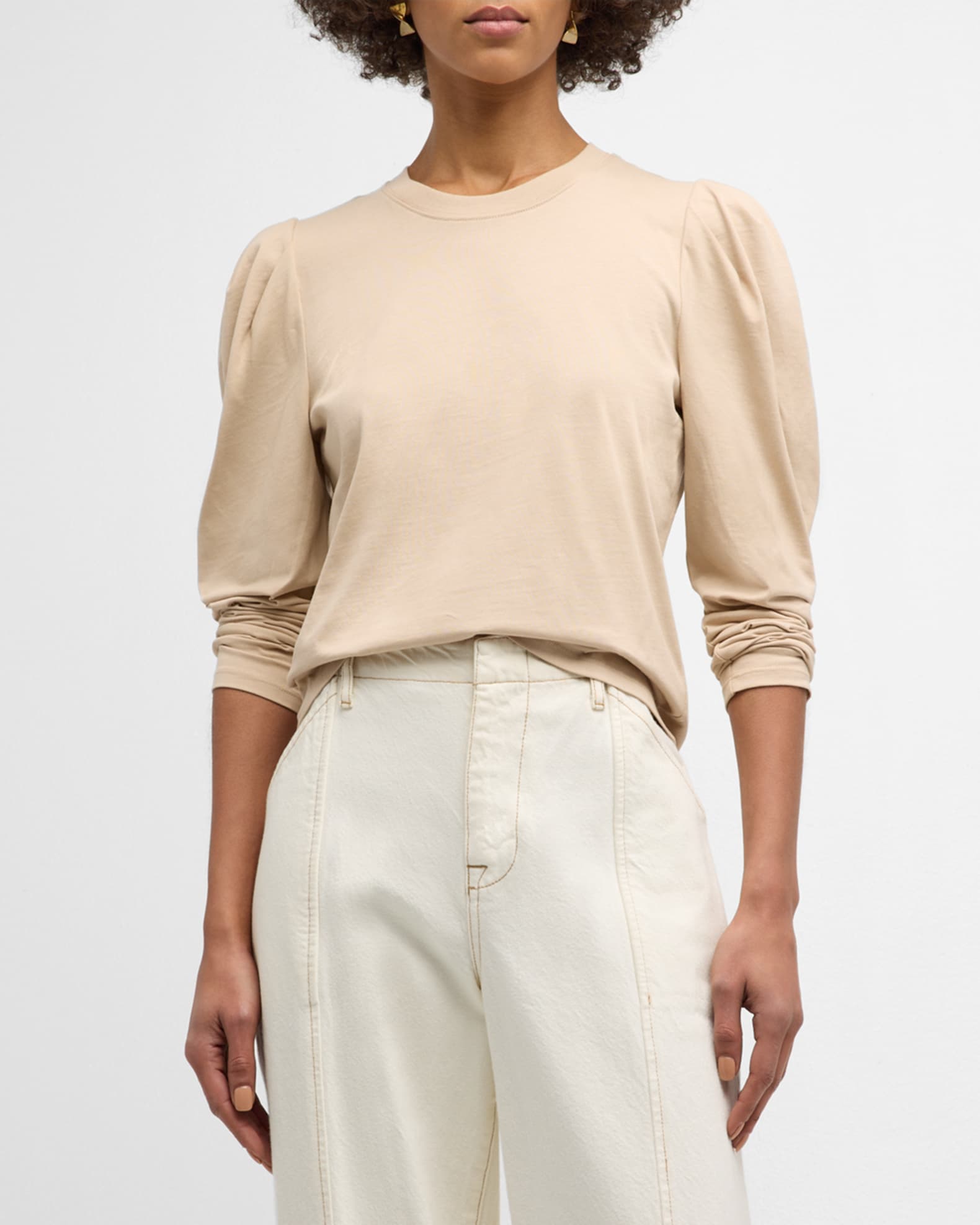 FRAME Draped Knit Femme Tee | Neiman Marcus