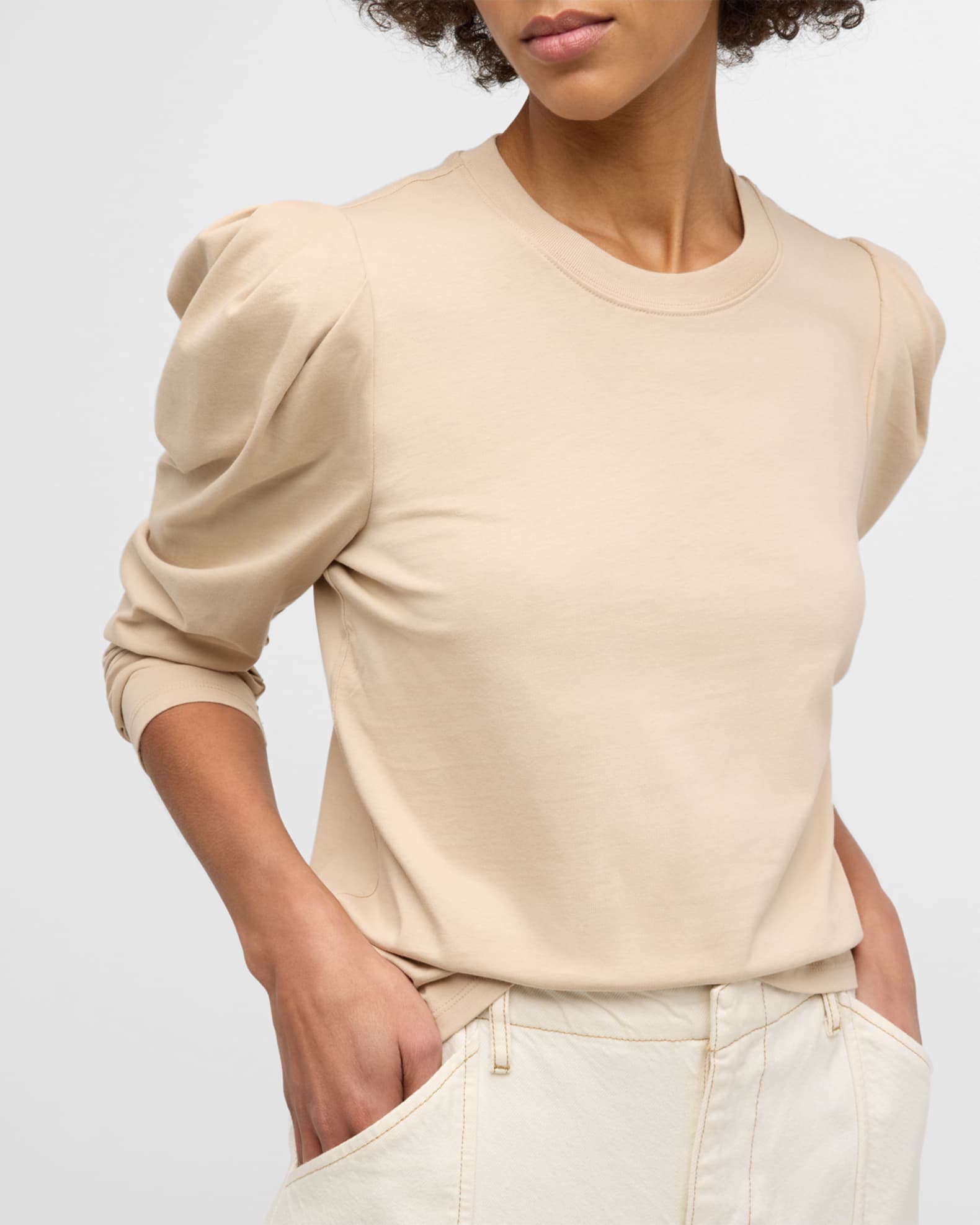 FRAME Draped Knit Femme Tee | Neiman Marcus