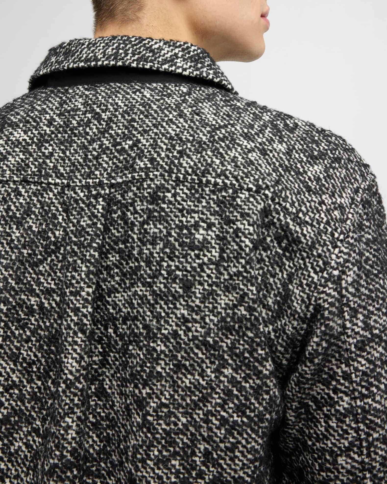 FRAME Men's Tweed Textured Overshirt | Neiman Marcus