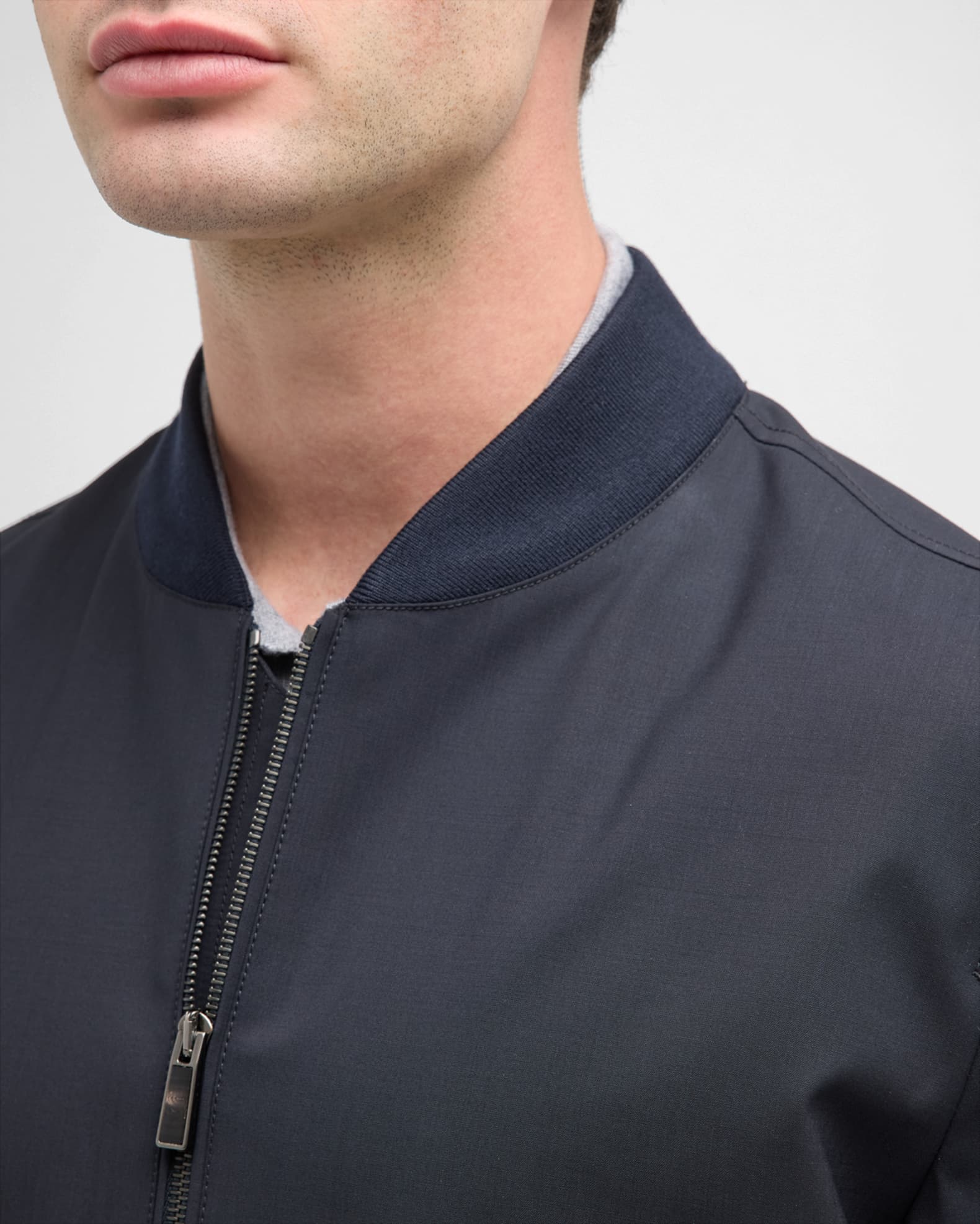 ZEGNA Men's Elements Wool Bomber Jacket | Neiman Marcus