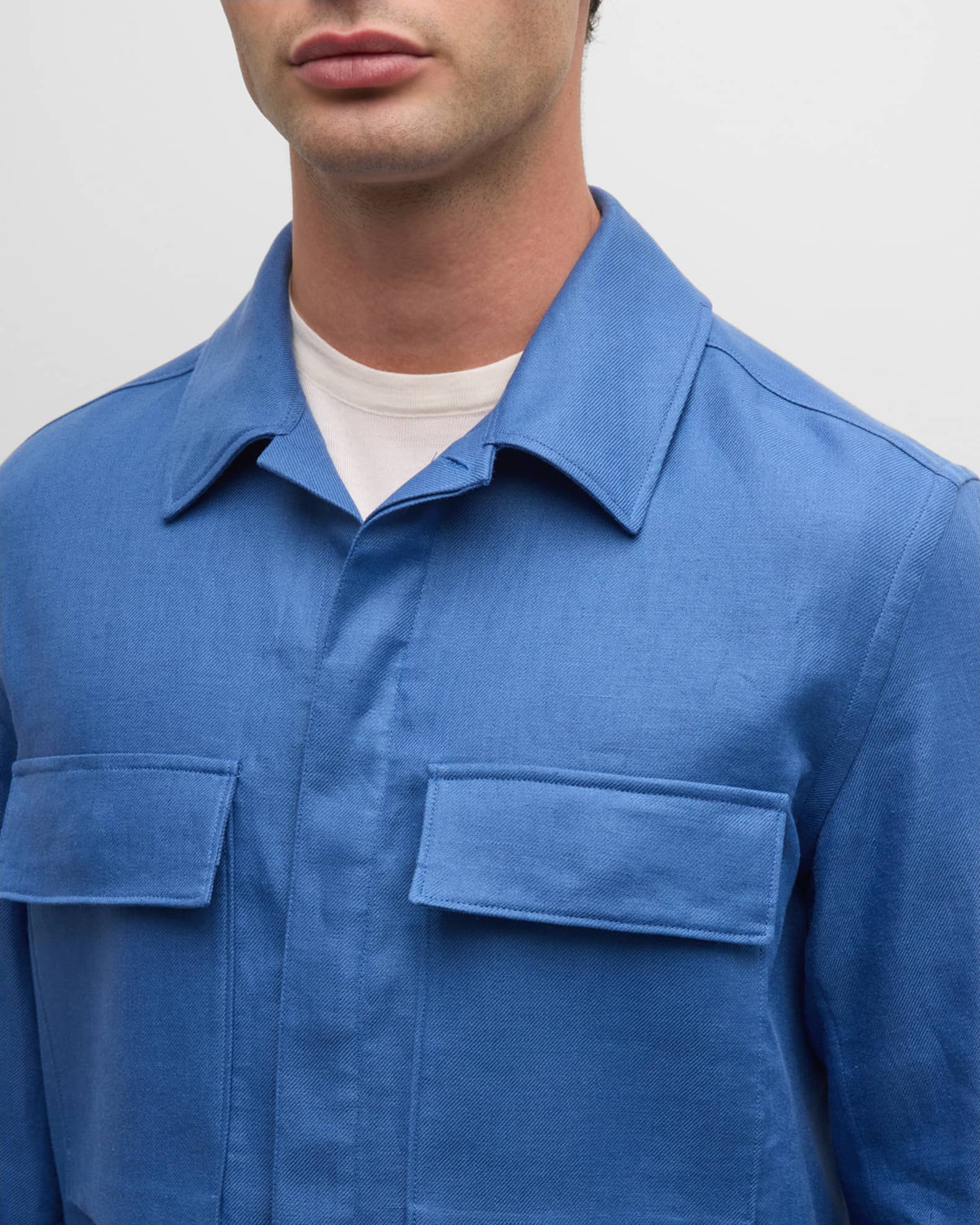 ZEGNA Men's Oasi Linen Overshirt | Neiman Marcus