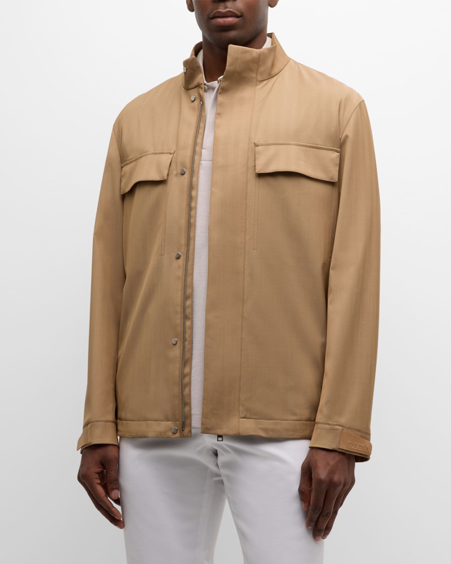 ZEGNA Men's Wool Full-Zip Field Jacket | Neiman Marcus
