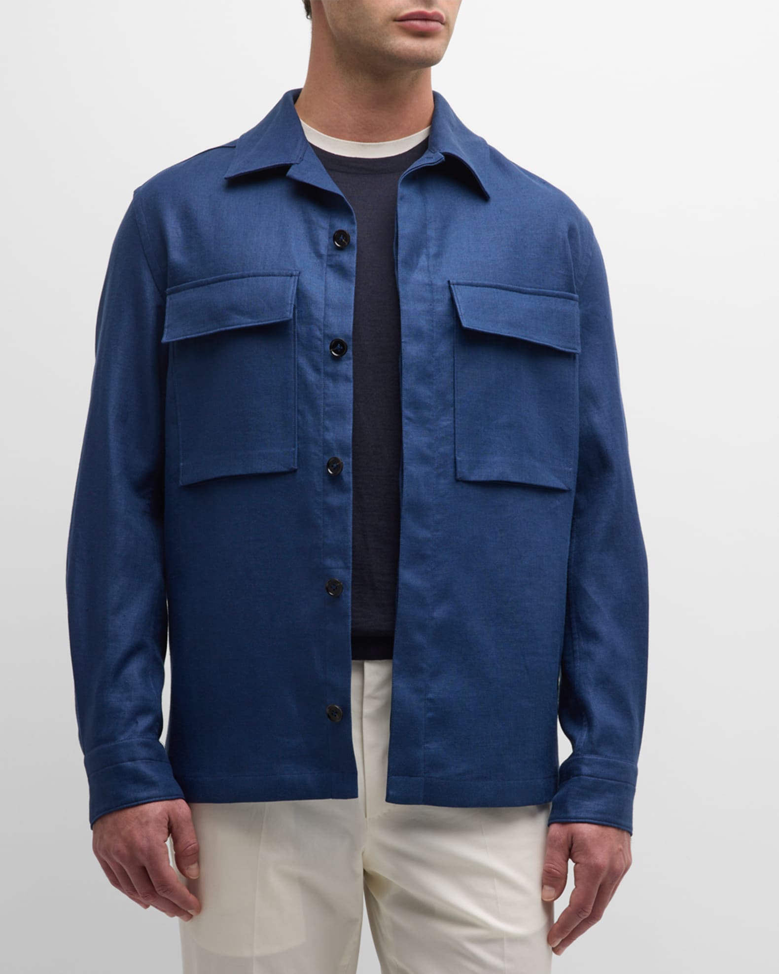ZEGNA Men's Oasi Linen Overshirt | Neiman Marcus