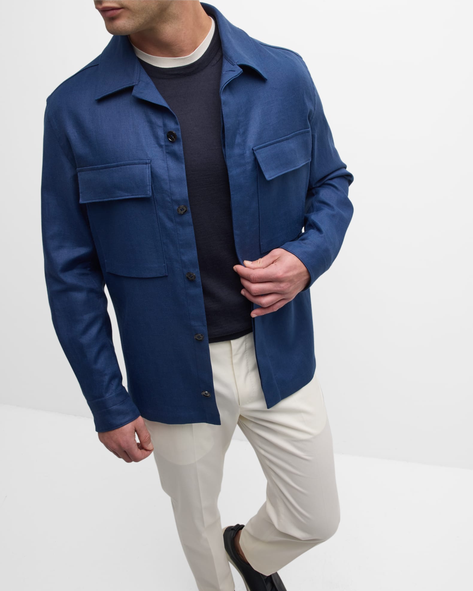 ZEGNA Men's Oasi Linen Overshirt | Neiman Marcus