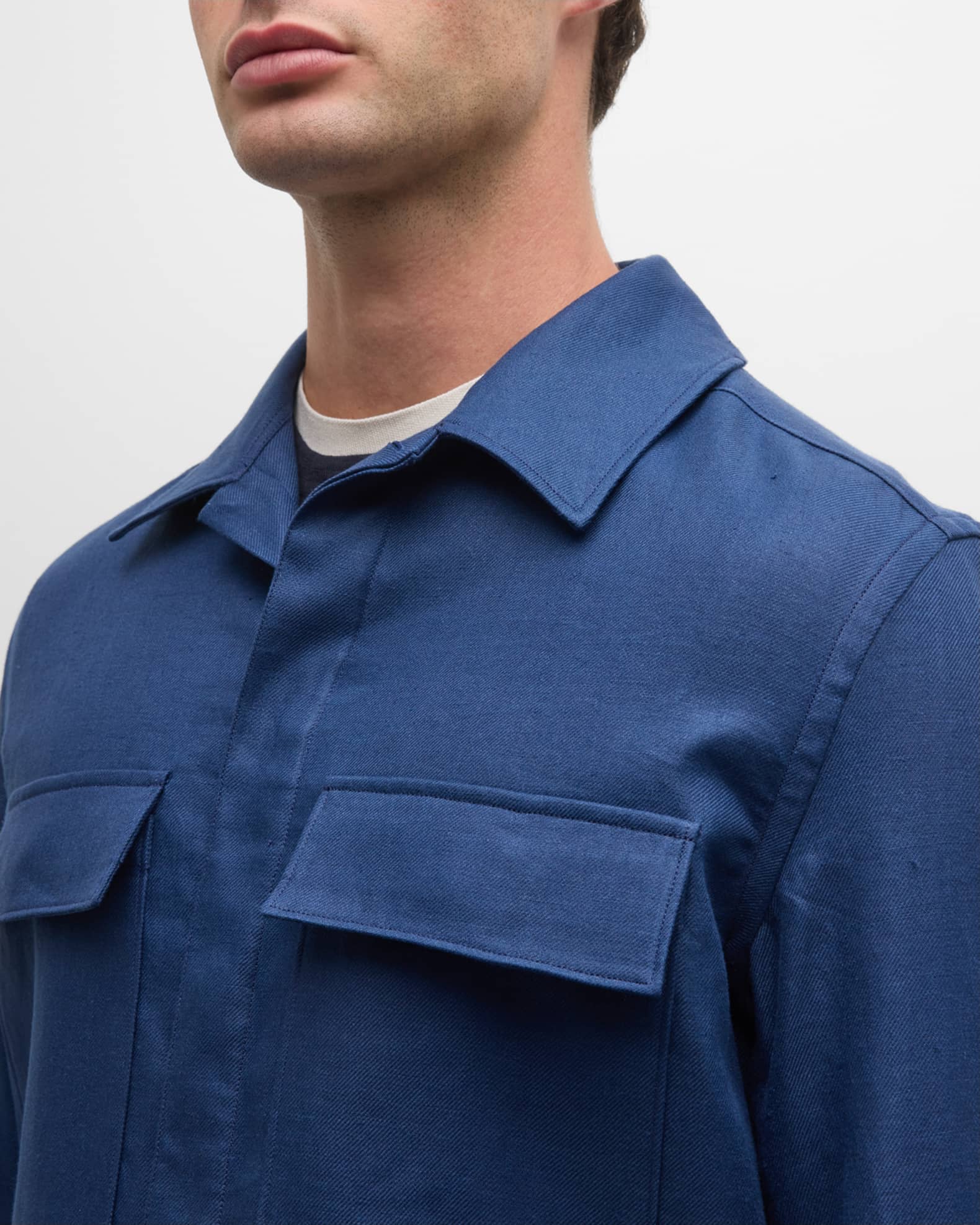 ZEGNA Men's Oasi Linen Overshirt | Neiman Marcus