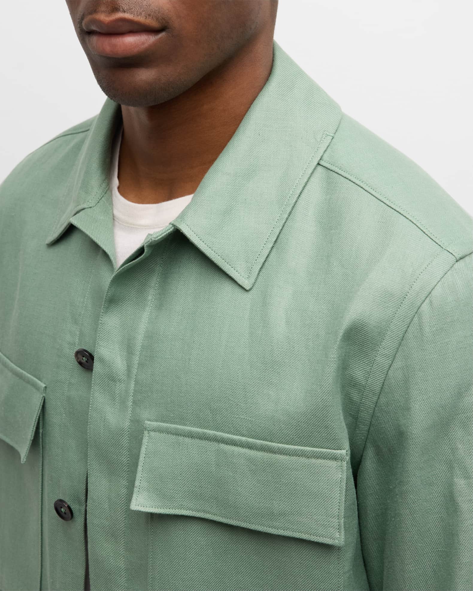 ZEGNA Men's Oasi Linen Overshirt | Neiman Marcus