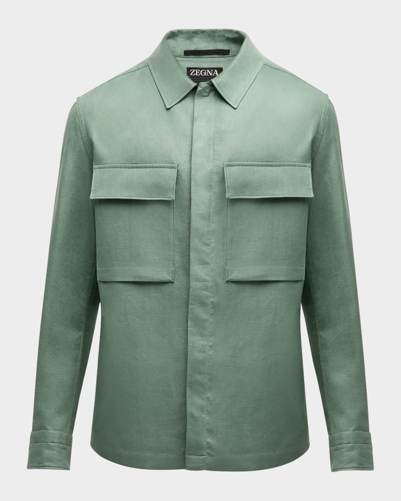 ZEGNA Men's Oasi Linen Overshirt | Neiman Marcus