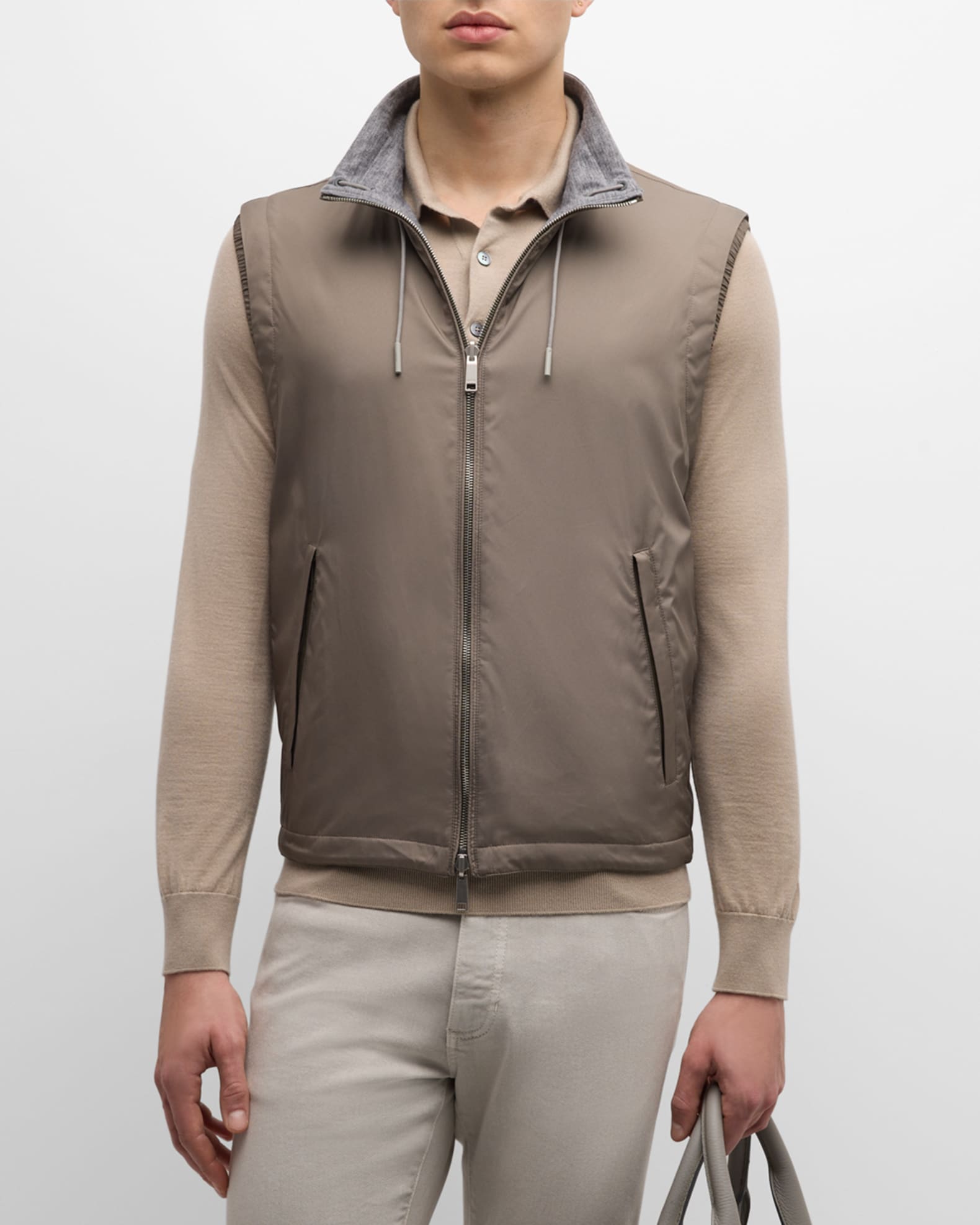 ZEGNA Men's Reversible Full-Zip Vest | Neiman Marcus