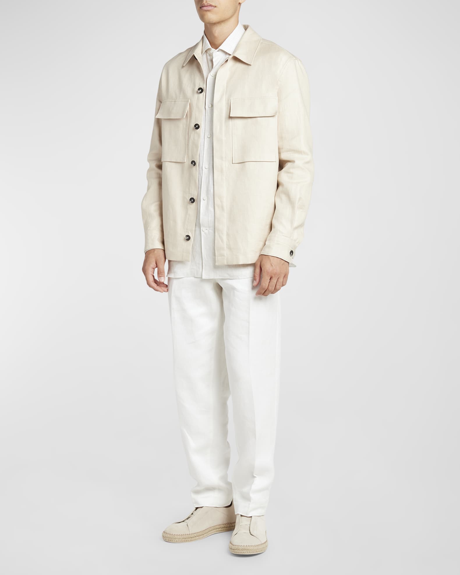 ZEGNA Men's Oasi Linen Overshirt | Neiman Marcus