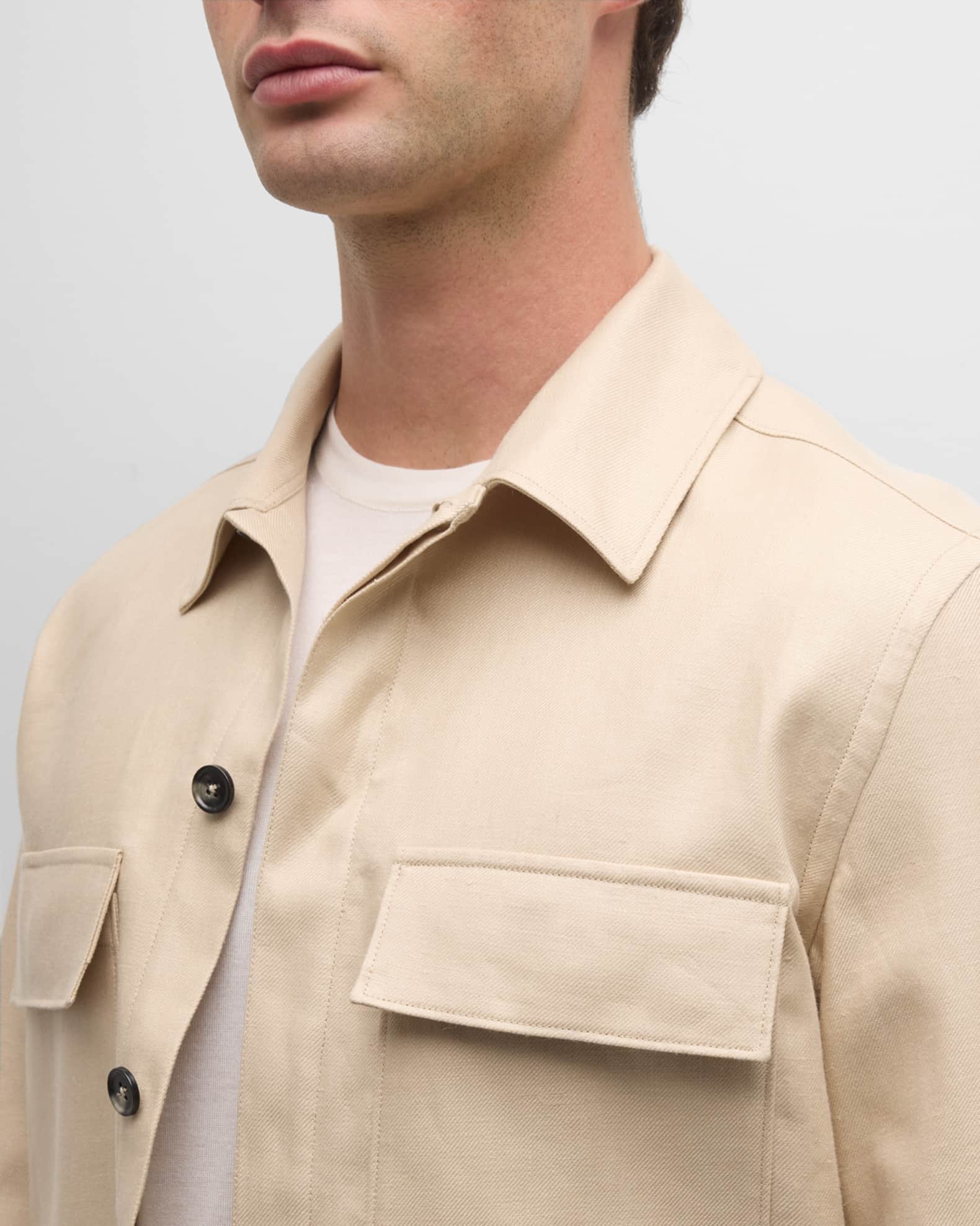 ZEGNA Men's Oasi Linen Overshirt | Neiman Marcus