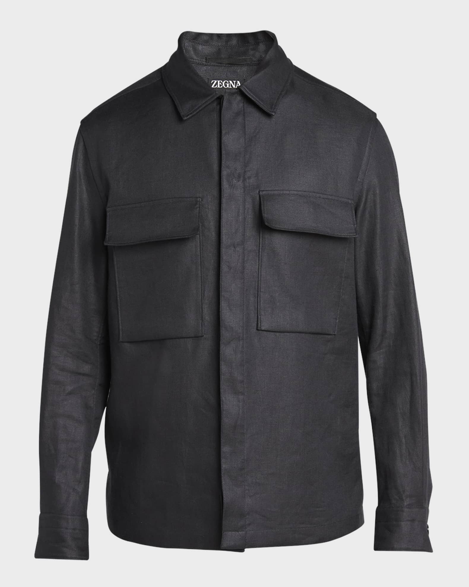ZEGNA Men's Oasi Linen Overshirt | Neiman Marcus