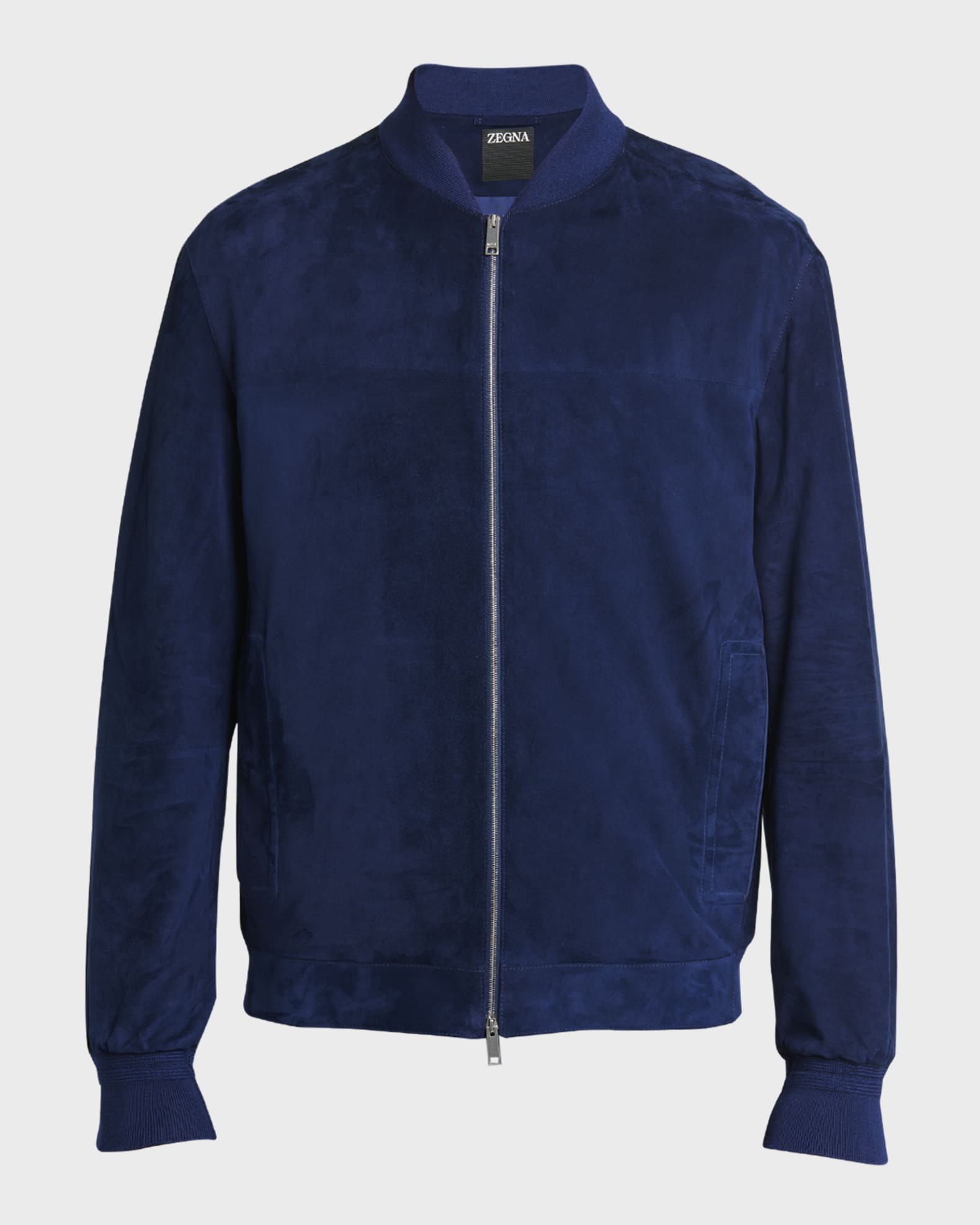 ZEGNA Men's Suede Full-Zip Bomber Jacket | Neiman Marcus