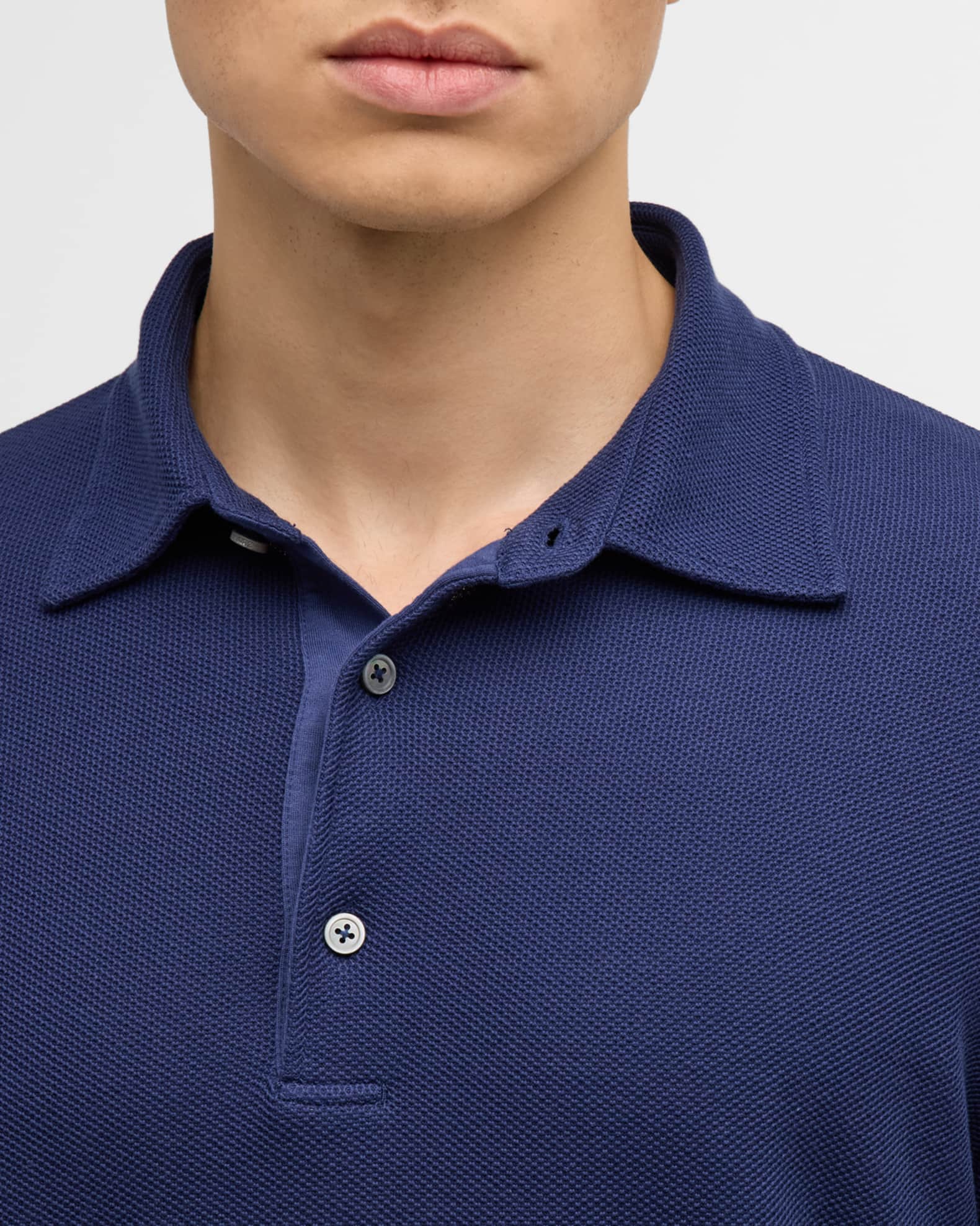 ZEGNA Men's Cotton Jersey Pique Polo Shirt | Neiman Marcus