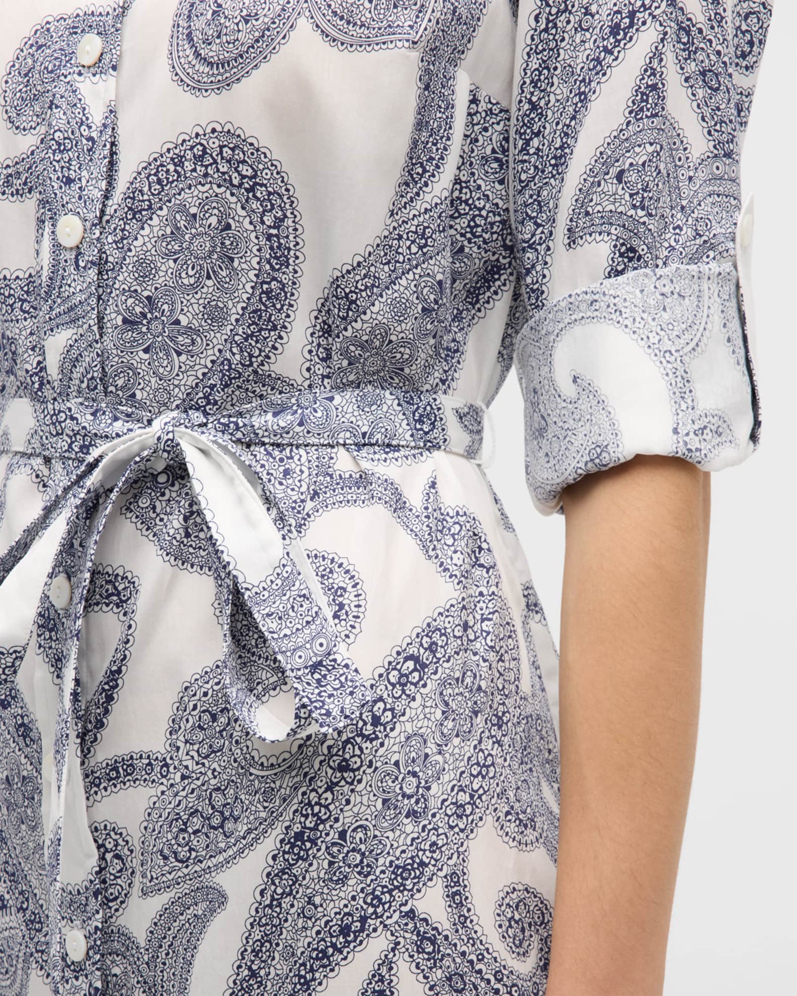 Finley Alex Paisley-Print Cotton Midi Shirtdress | Neiman Marcus