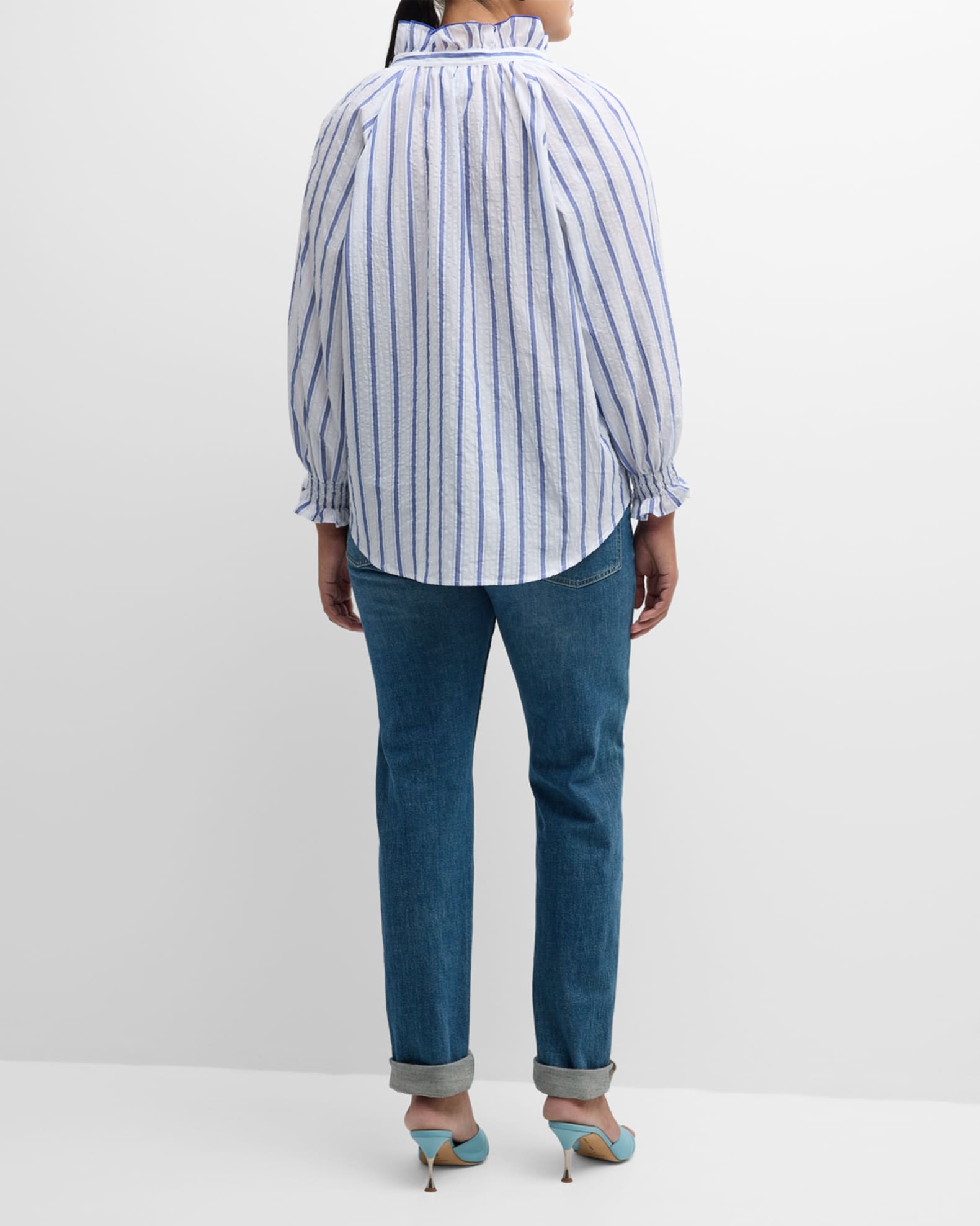 Finley Plus Size Fiona Striped Cotton Shirt | Neiman Marcus