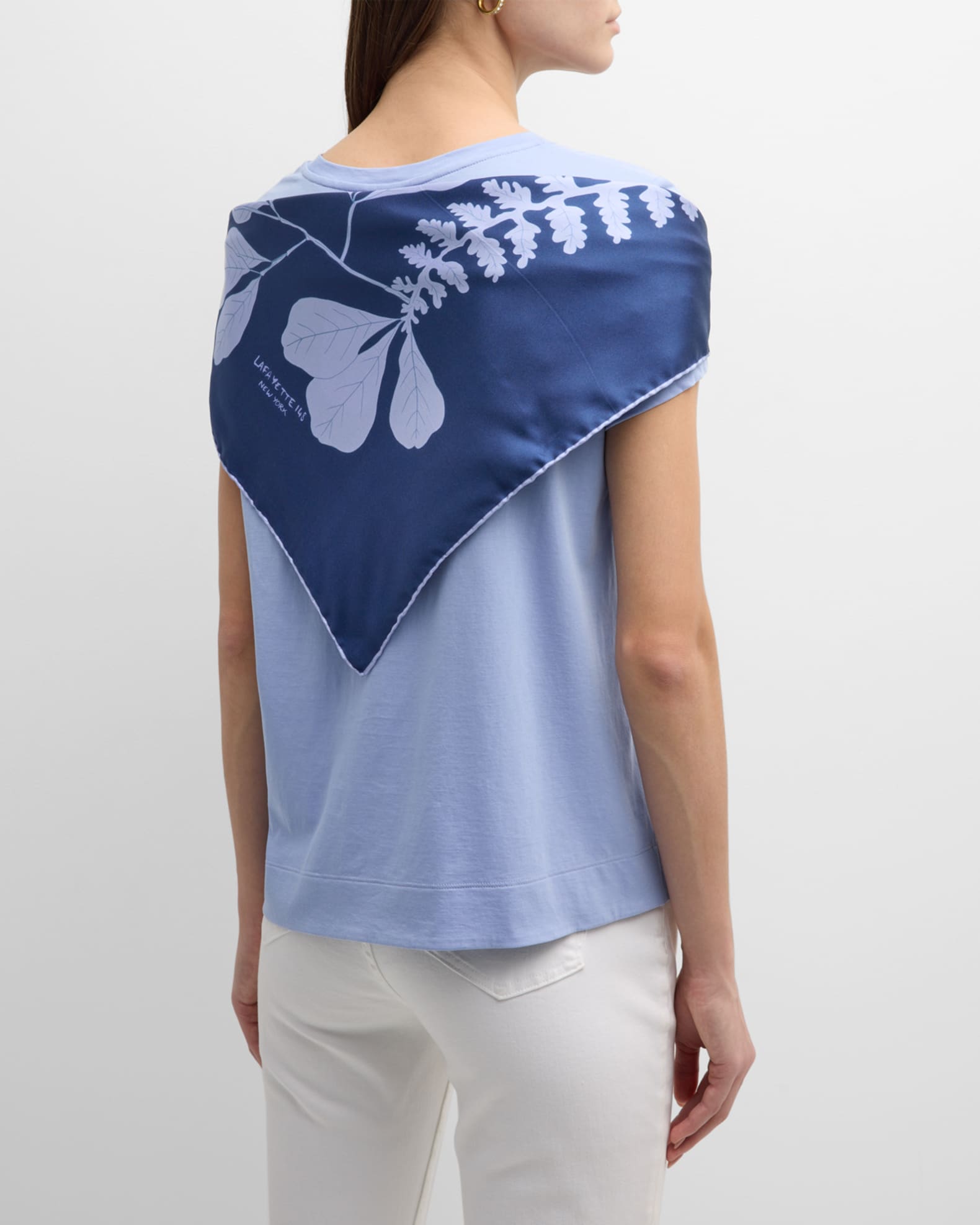 Lafayette 148 New York Botanical-Print Silk Square Scarf | Neiman Marcus