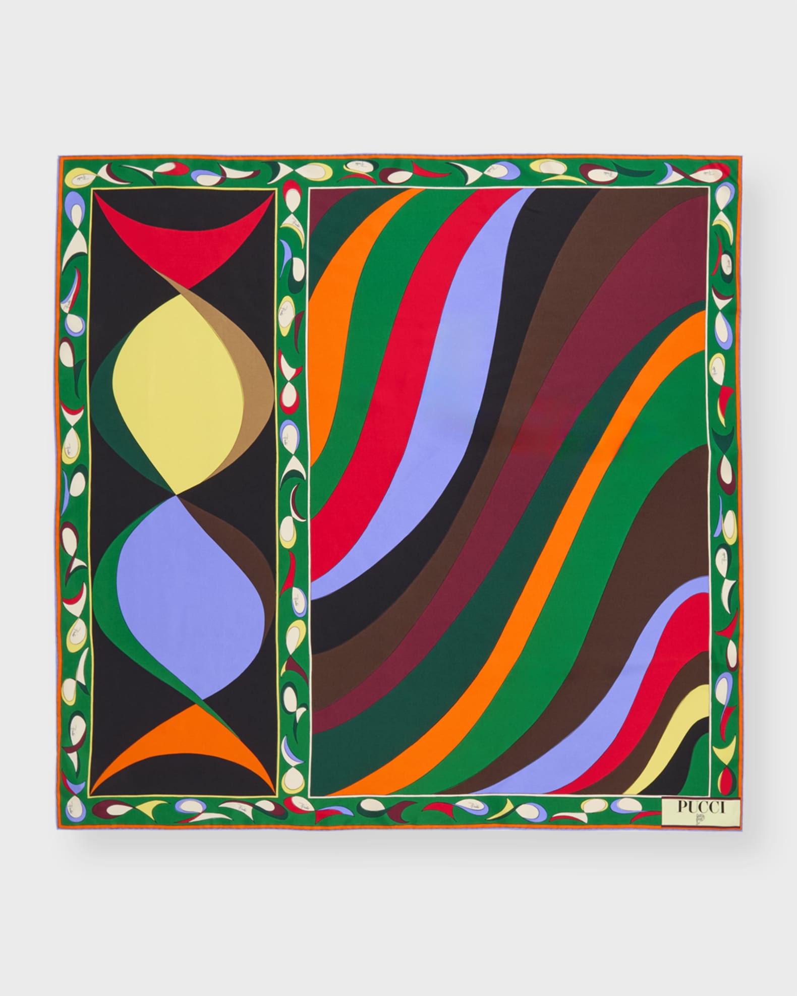 Emilio Pucci Striped Silk Twill Scarf | Neiman Marcus