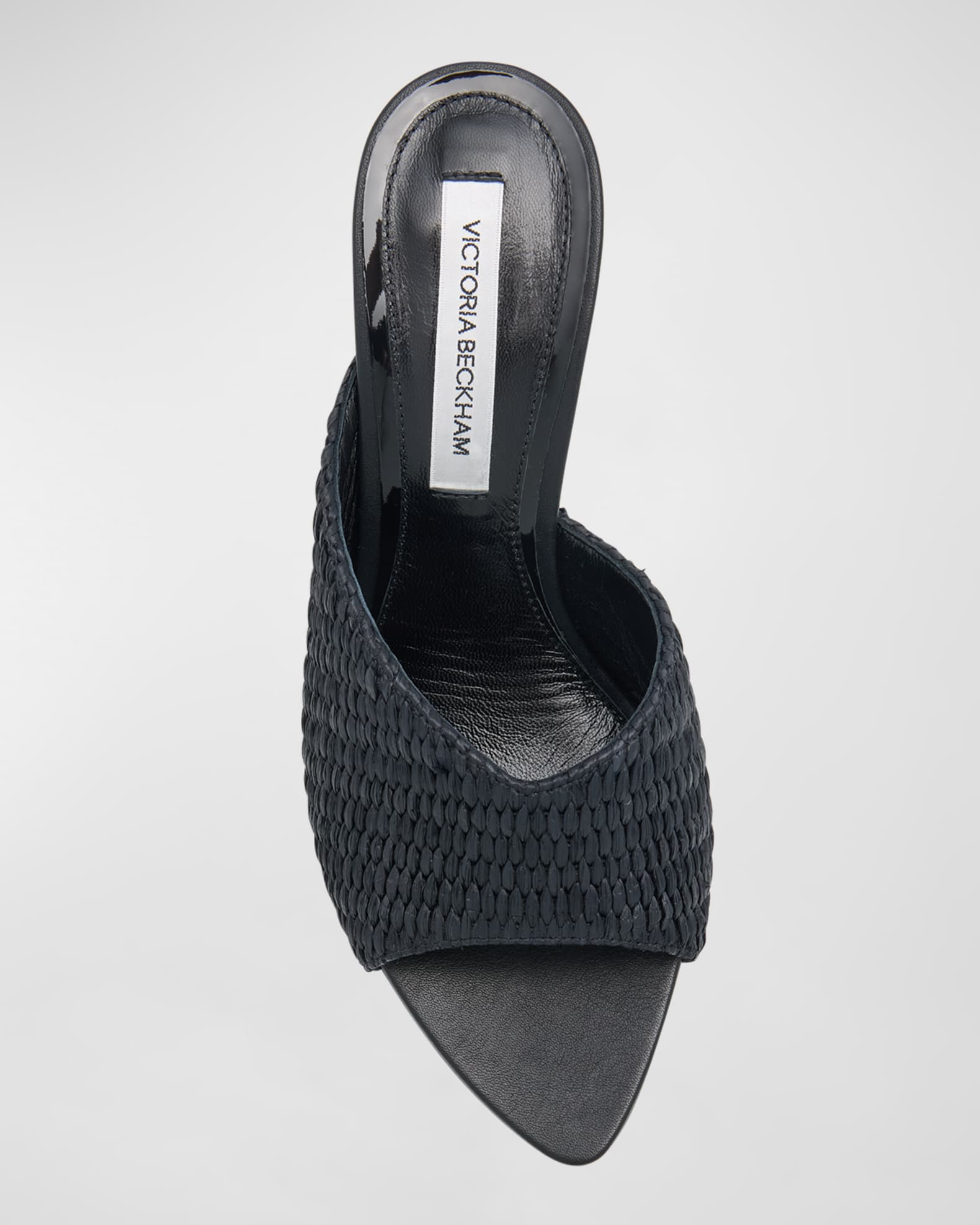 Victoria Beckham Raffia Stiletto Mule Sandals | Neiman Marcus