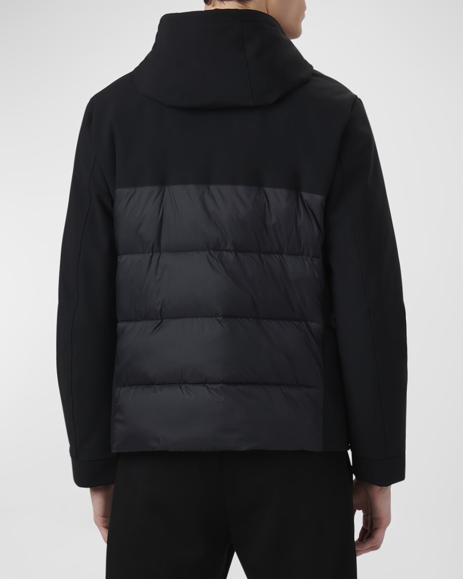 Bugatchi Men's Hooded Nylon Puffer Jacket | Neiman Marcus