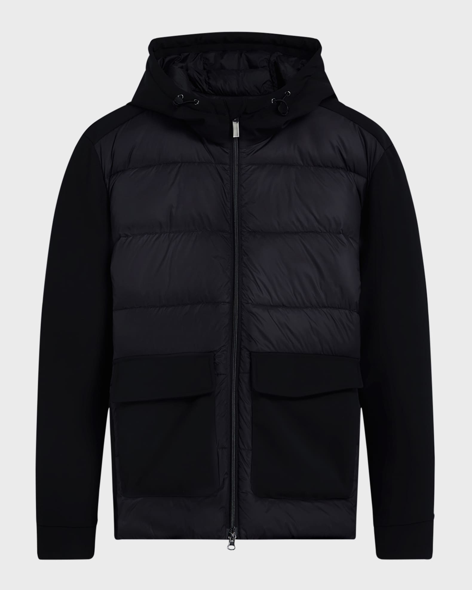 Bugatchi Men's Hooded Nylon Puffer Jacket | Neiman Marcus