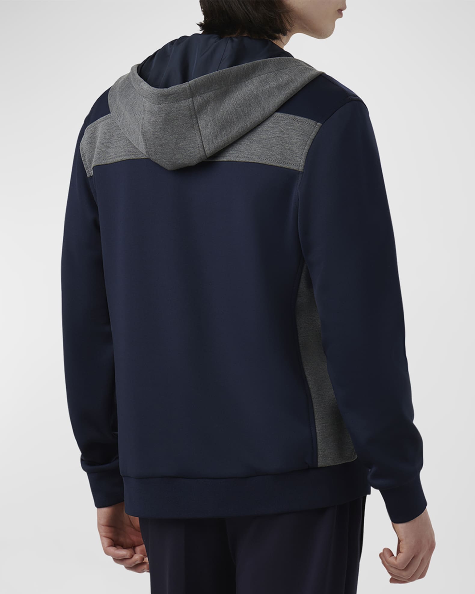 Bugatchi Men's Soft Touch Full-Zip Hooded Jacket | Neiman Marcus