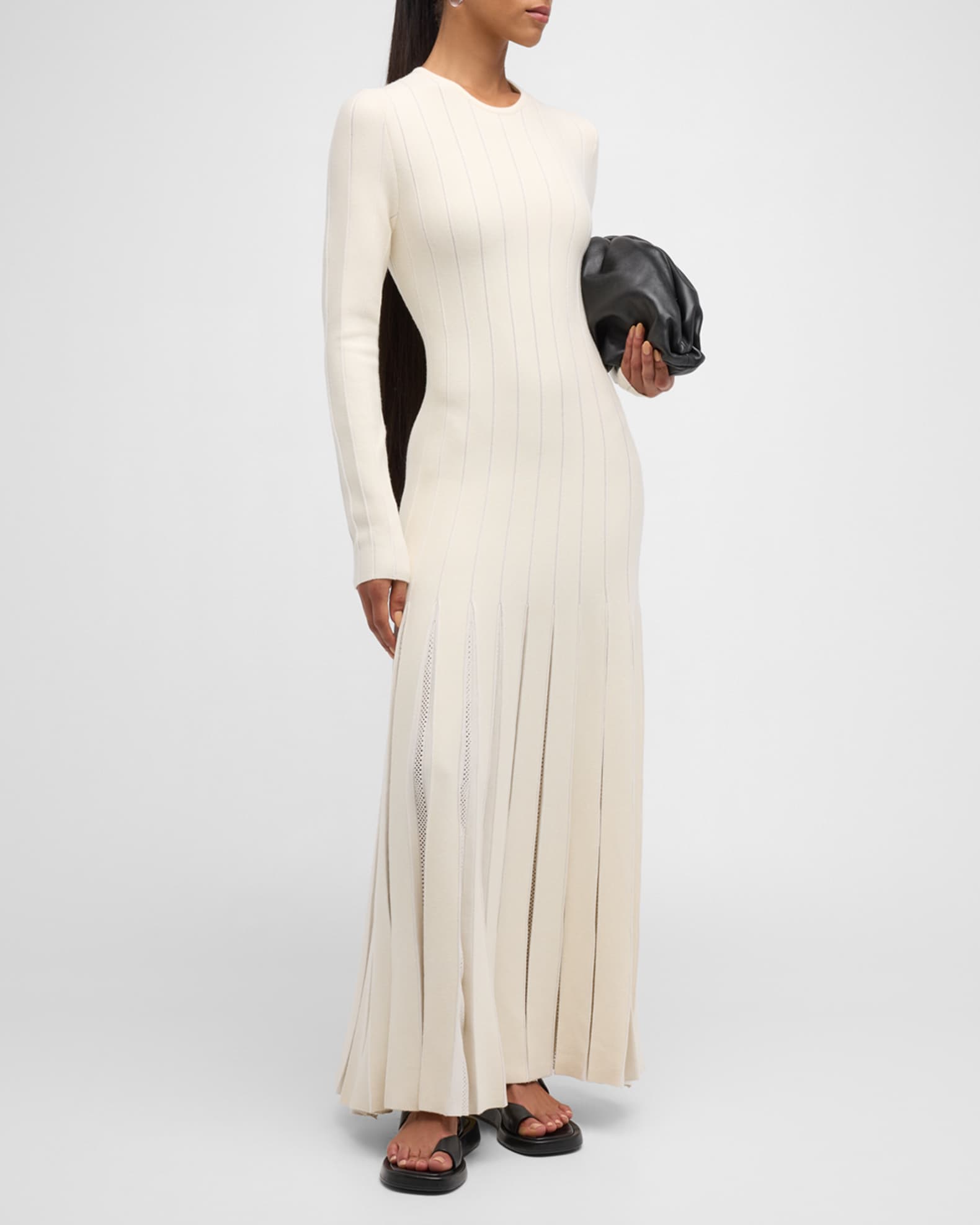 Gabriela Hearst Walsh Pleated Wool Maxi Dress | Neiman Marcus
