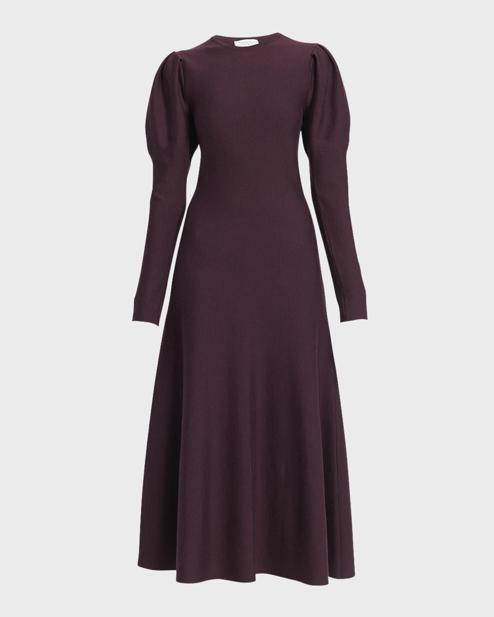 Gabriela Hearst Hannah Puff-Sleeve Wool-Cashmere Maxi Dress | Neiman Marcus