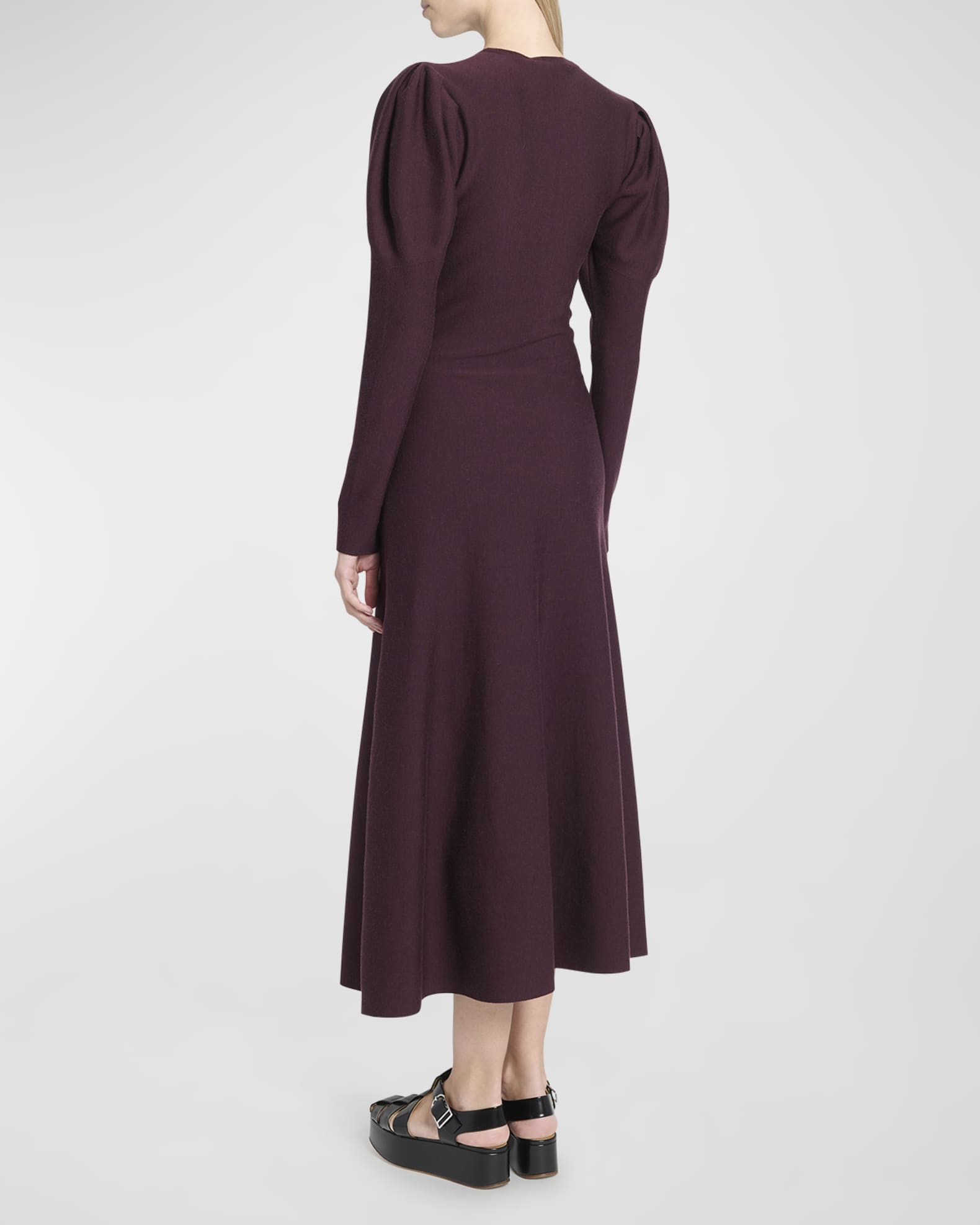 Gabriela Hearst Hannah Puff-Sleeve Wool-Cashmere Maxi Dress | Neiman Marcus
