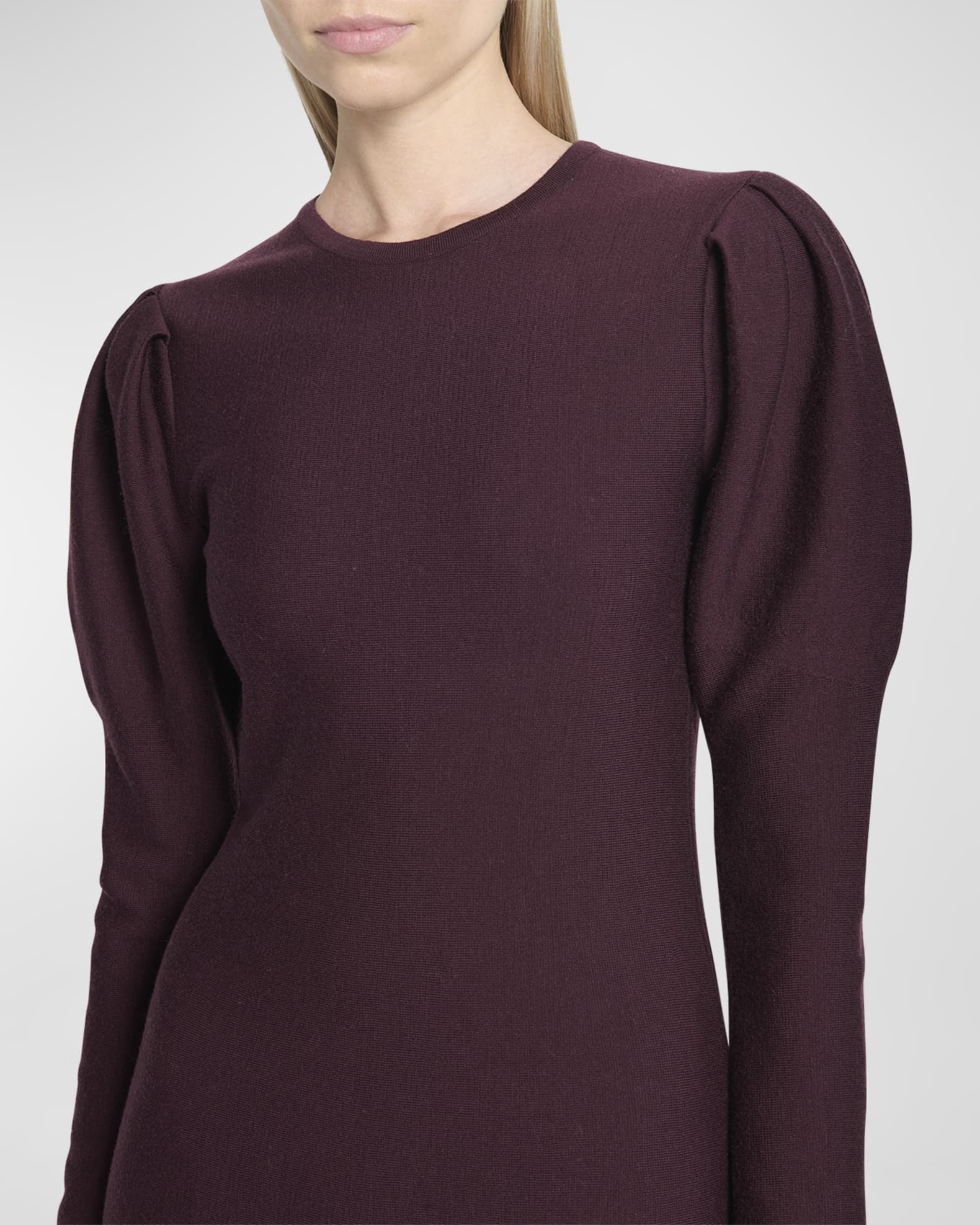 Gabriela Hearst Hannah Puff-Sleeve Wool-Cashmere Maxi Dress | Neiman Marcus
