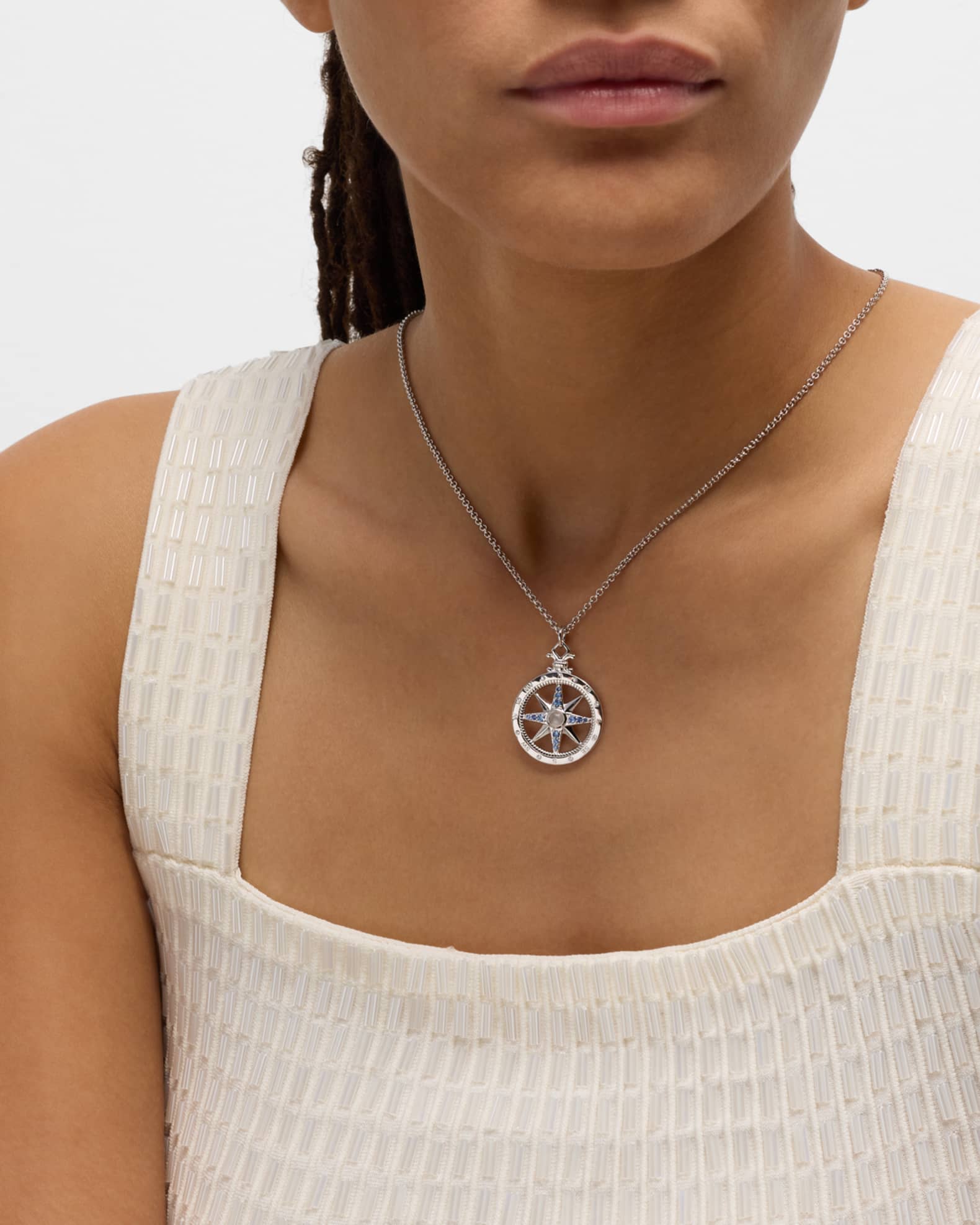 Monica Rich Kosann Sterling Silver Adventure Compass Pendant Necklace ...