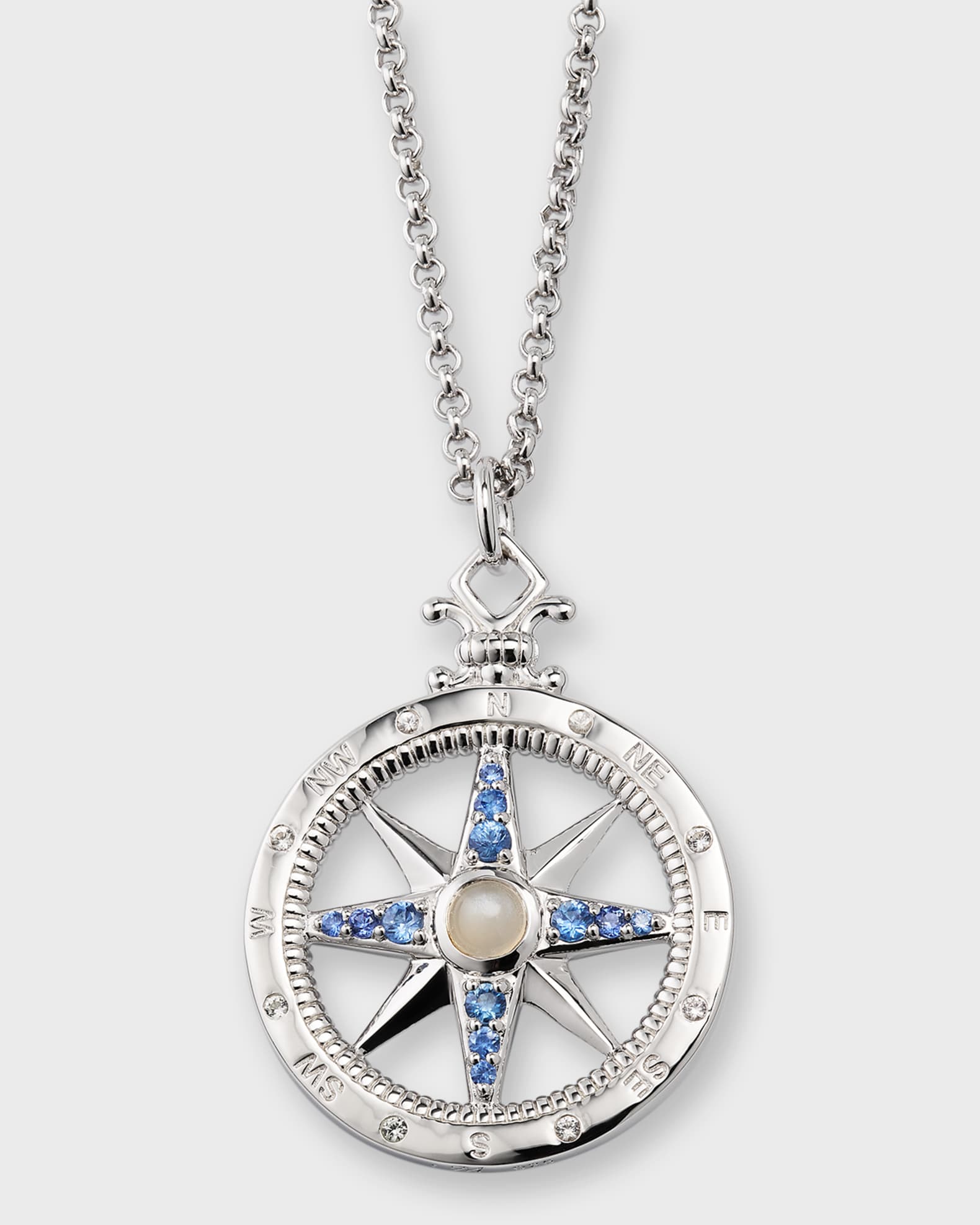 Monica Rich Kosann Sterling Silver Adventure Compass Pendant Necklace ...
