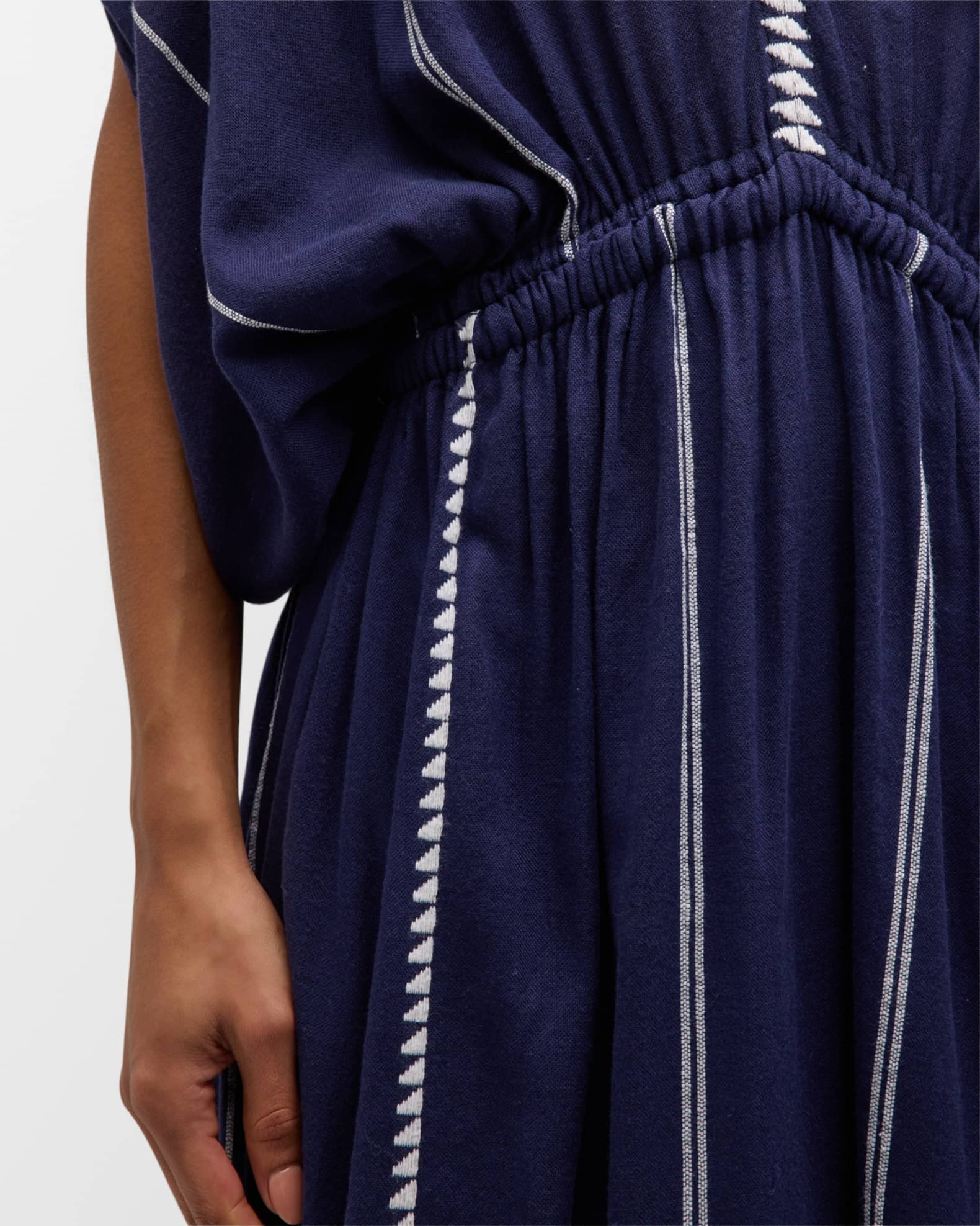 lemlem Nunu Tibeb Stripe Plunge Maxi Cotton Dress | Neiman Marcus