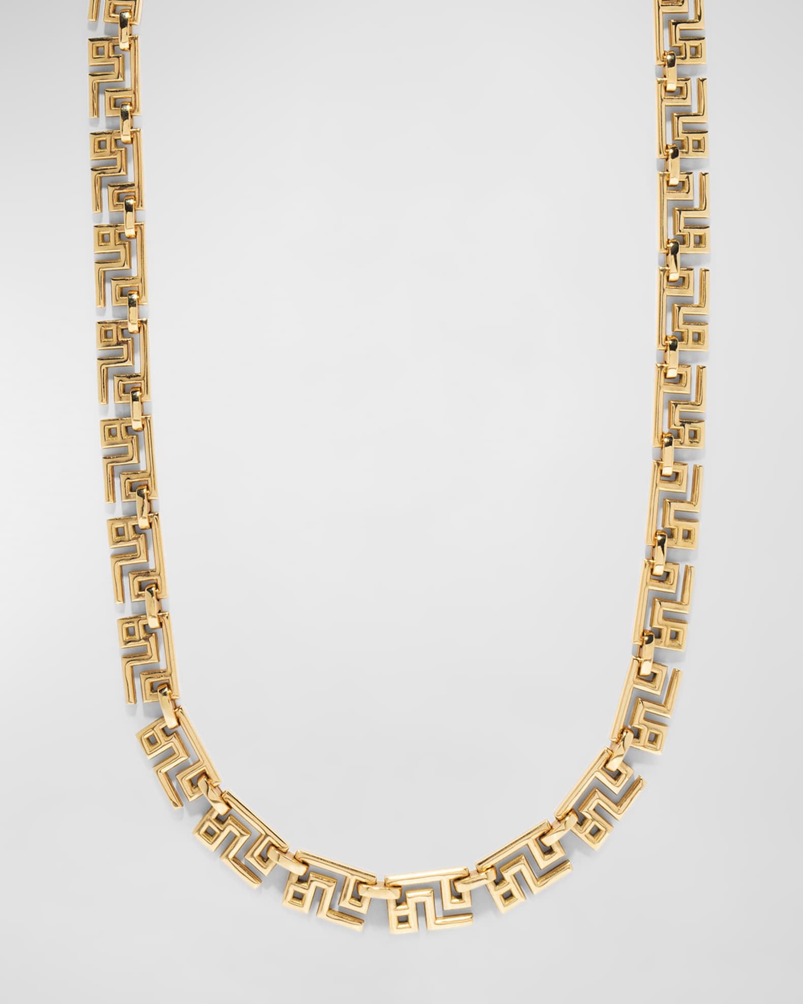 AZLEE 18k Yellow Gold Greek Pattern Chain Necklace, 16"L | Neiman Marcus