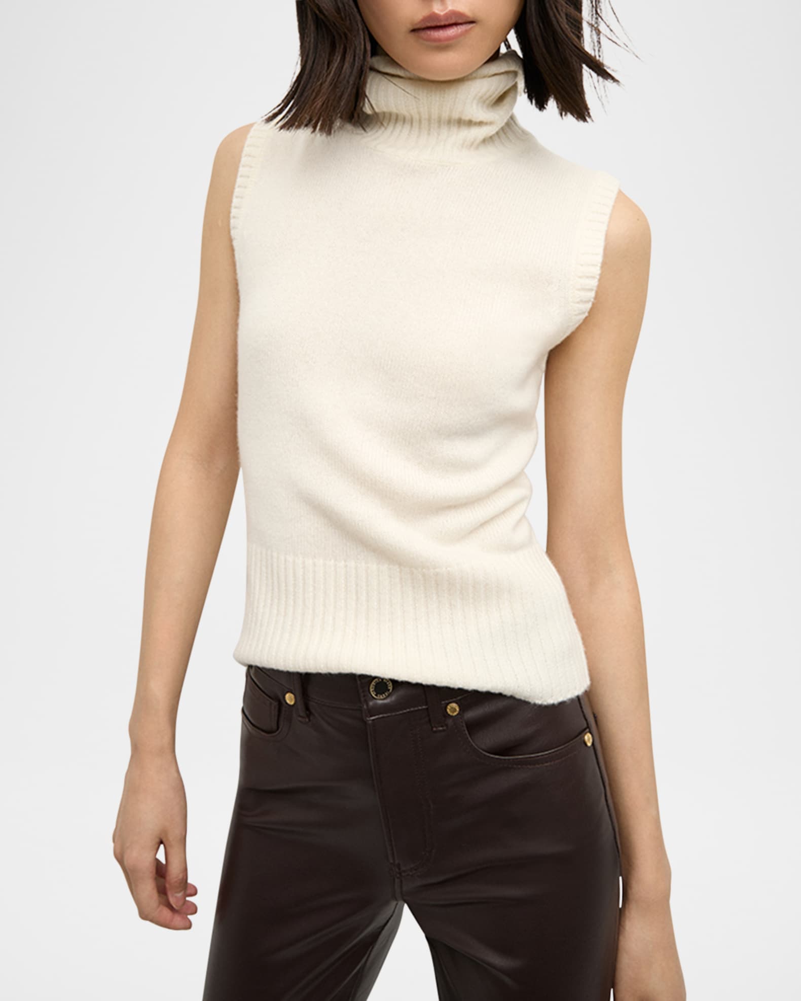 Veronica Beard Mazzy Cashmere Turtleneck Shell | Neiman Marcus