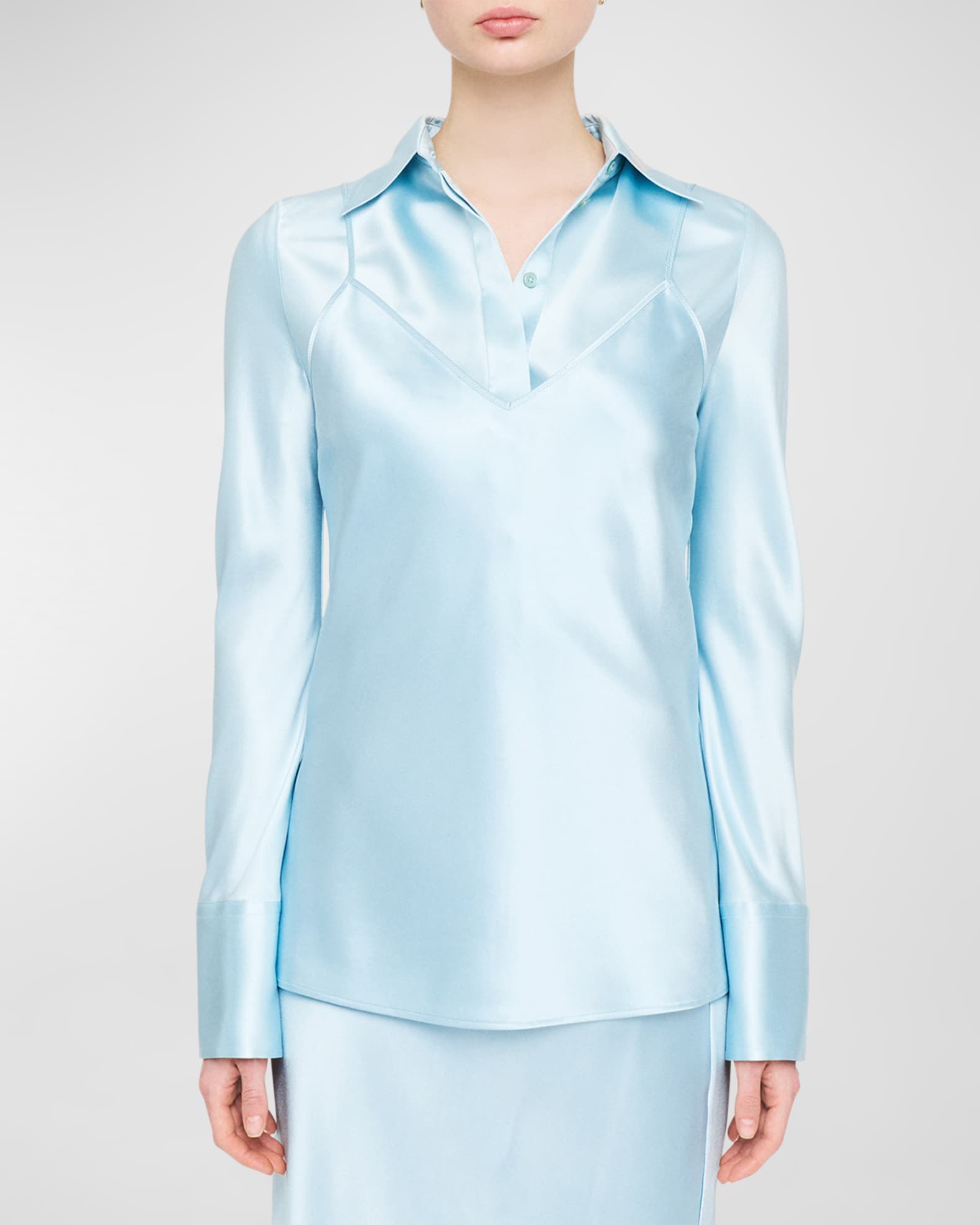 Joseph Clea V-Neck Silk Satin Tank | Neiman Marcus