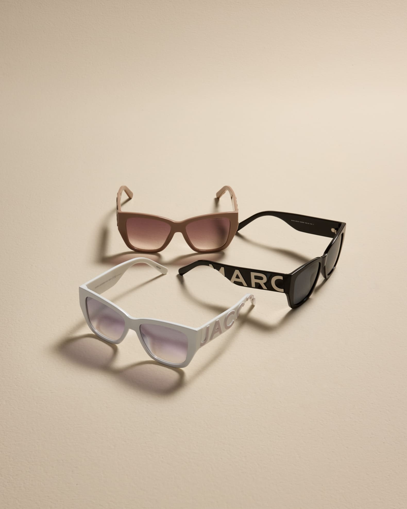 Marc Jacobs Embossed Logo Tonal Acetate Square Sunglasses | Neiman Marcus