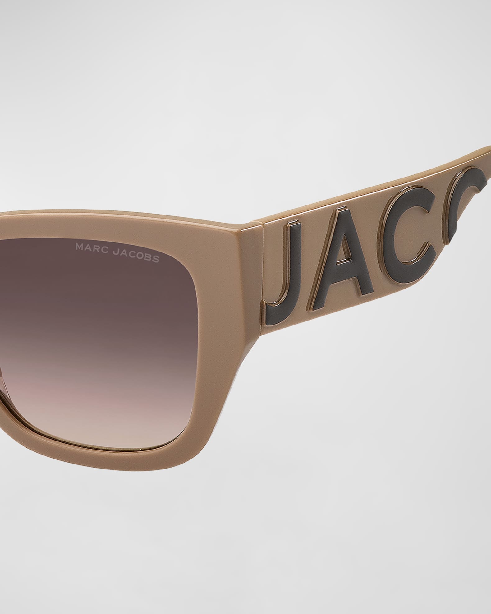Marc Jacobs Embossed Logo Tonal Acetate Square Sunglasses | Neiman Marcus