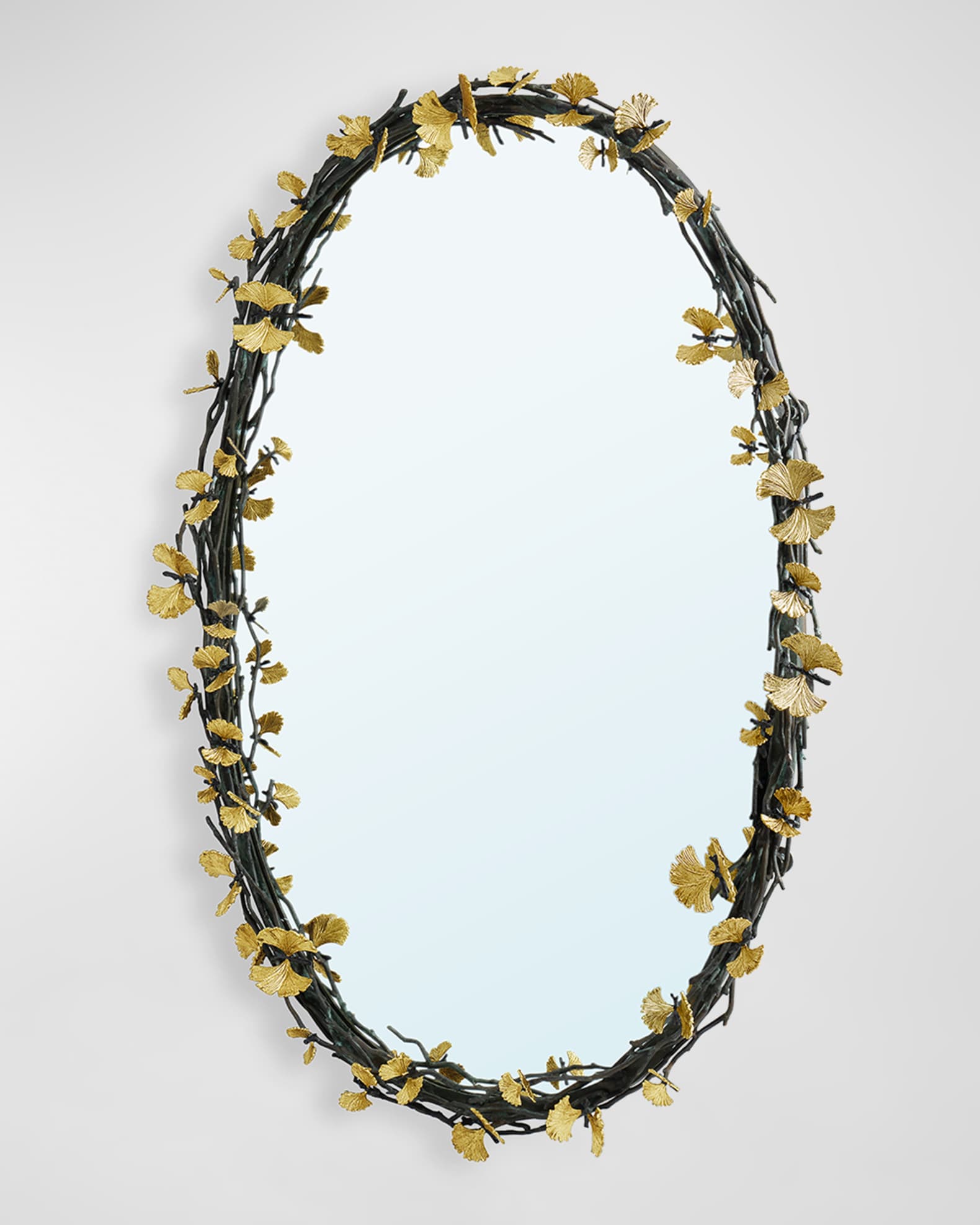 Michael Aram Butterfly Ginkgo Oval Wall Mirror - 39" | Neiman Marcus