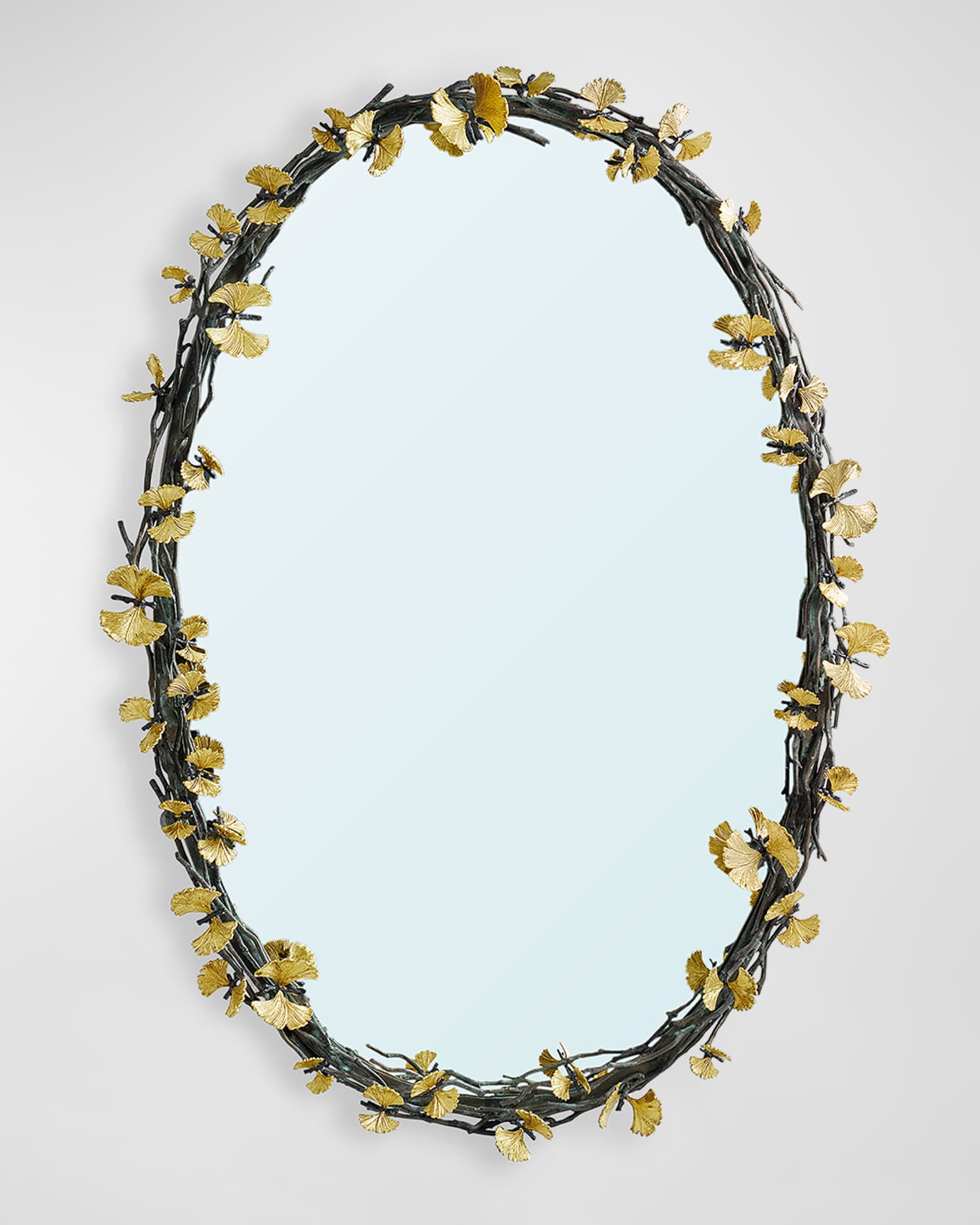 Michael Aram Butterfly Ginkgo Oval Wall Mirror - 39" | Neiman Marcus