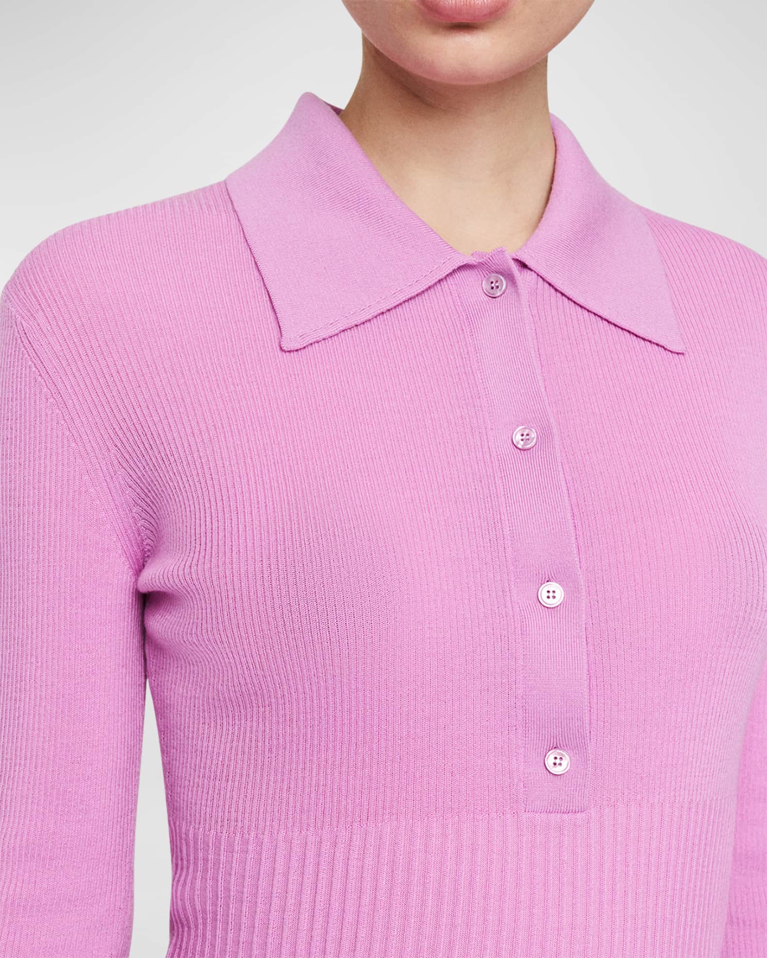 Joseph Button-Down Merino Wool Polo | Neiman Marcus